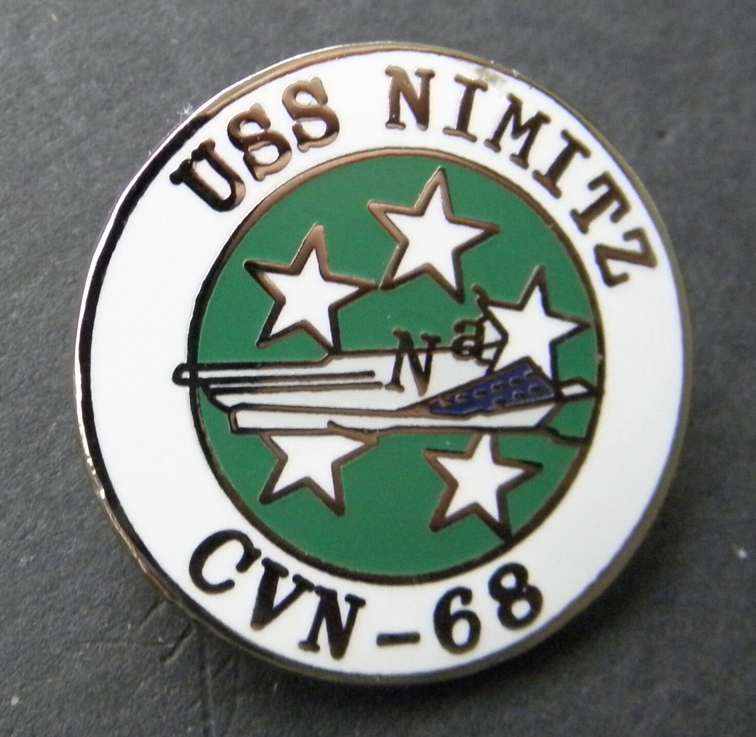 USS NIMITZ CVN-68 AIRCRAFT CARRIER US NAVY EMBLEM LAPEL PIN BADGE 1 INCH