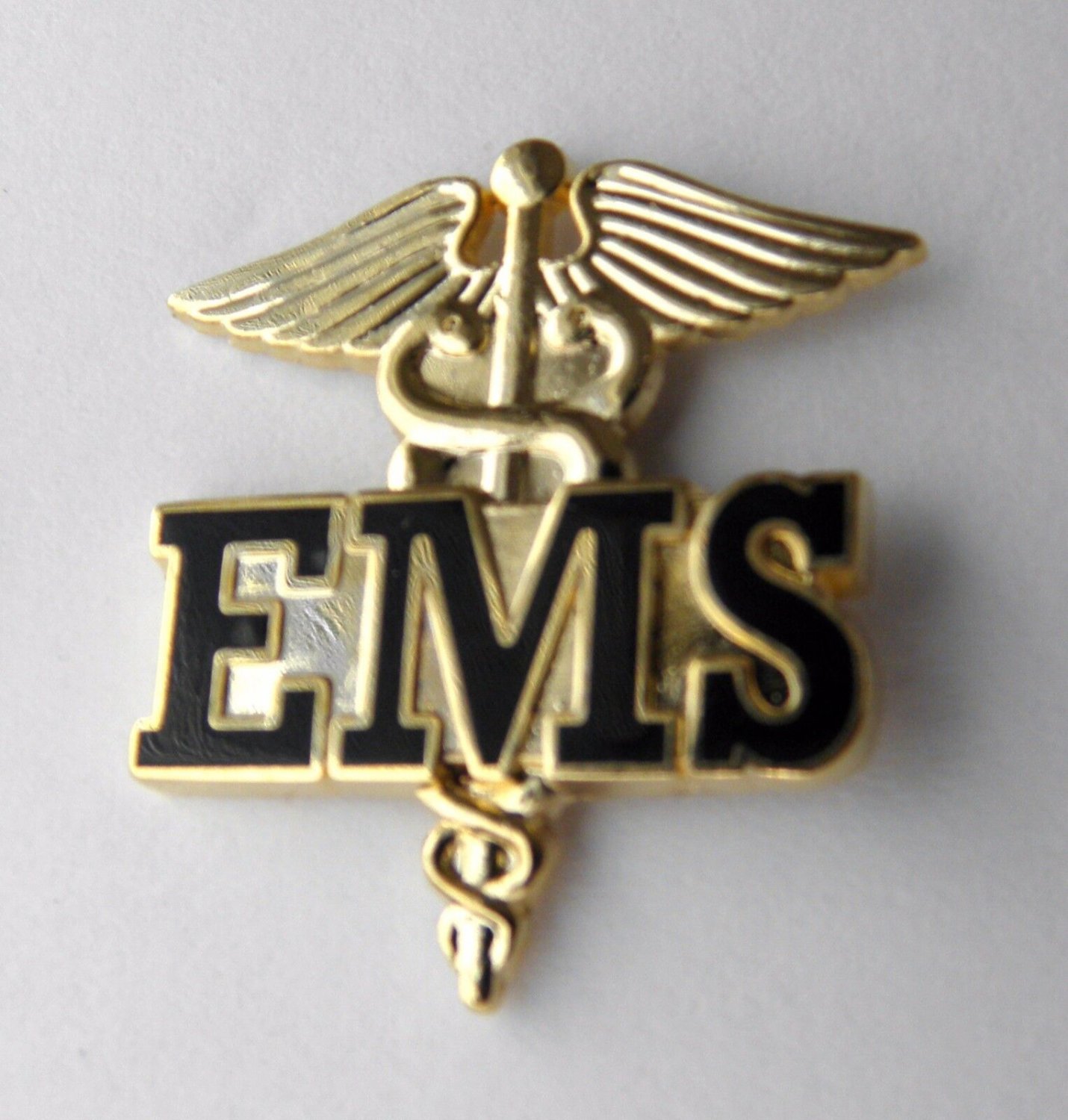 EMS EMERGENCY MEDICAL SERVICES CADUCEUS PARAMEDIC GOLD COLOR LAPEL PIN ...