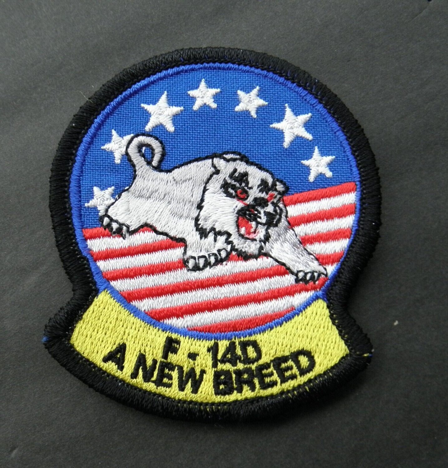 NAVY TOMCAT F-14D TOM CAT NEW BREED EMBROIDERED PATCH 2.8 x 3 INCHES TOPGUN