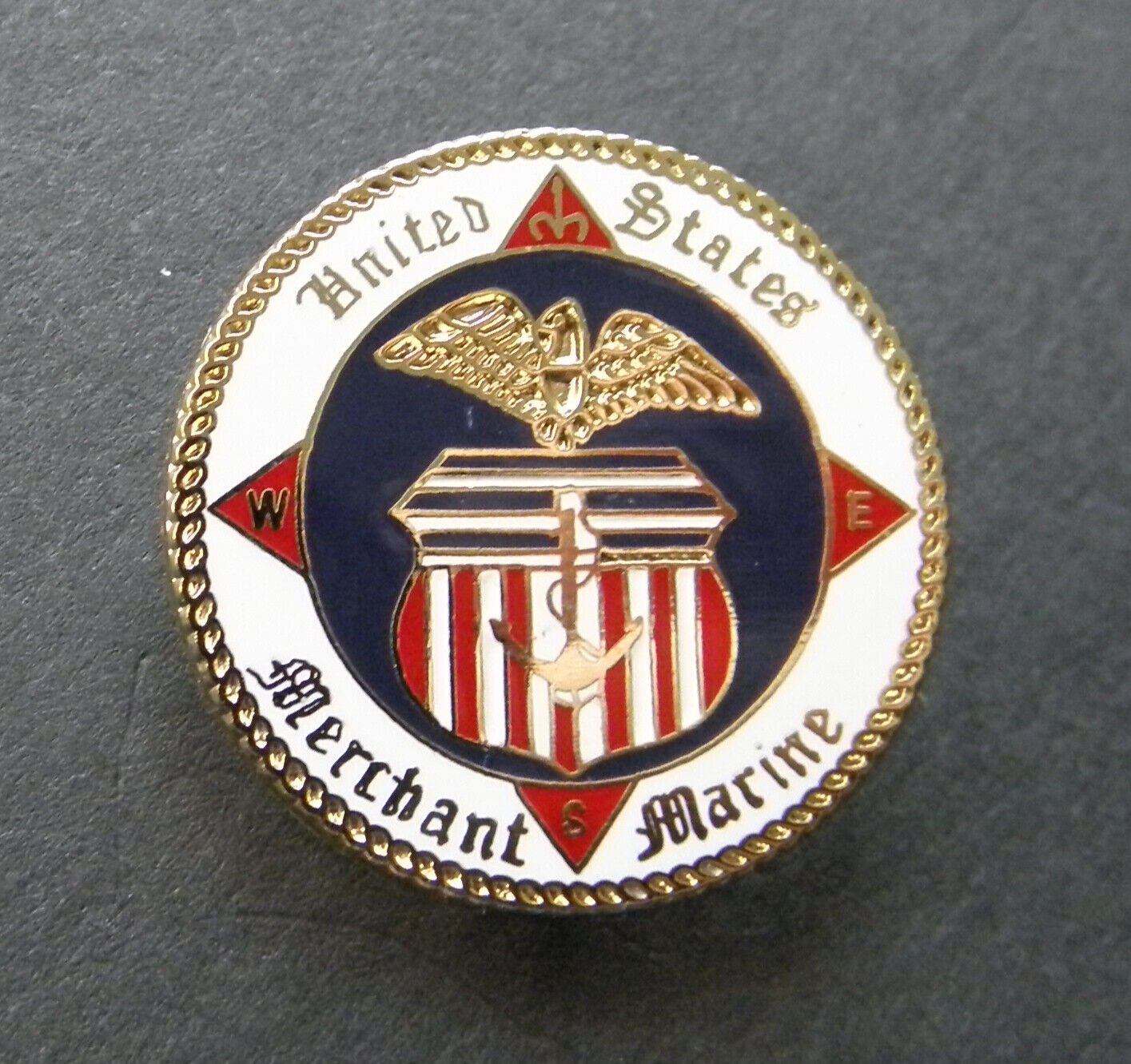 MERCHANT MARINE MARITIME NAVY LAPEL PIN BADGE 1 INCH