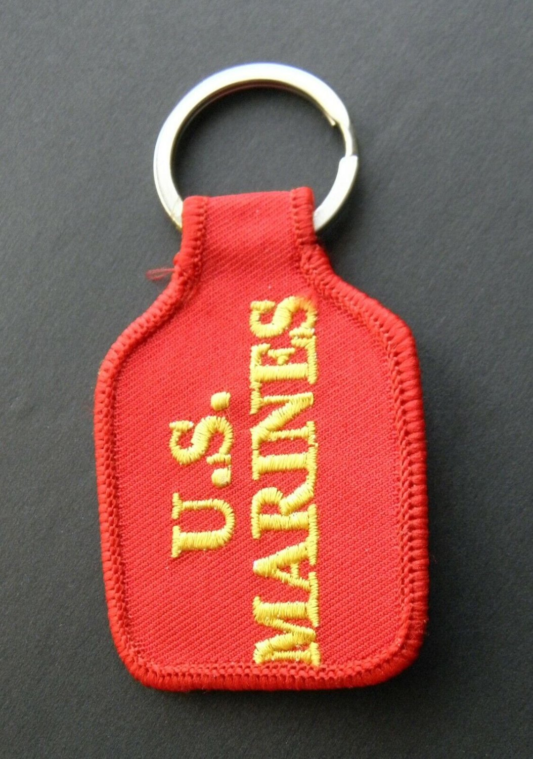 USMC US MARINES MARINE CORPS RECON EMBROIDERED KEY RING 1.75 X 2.75 INCHES