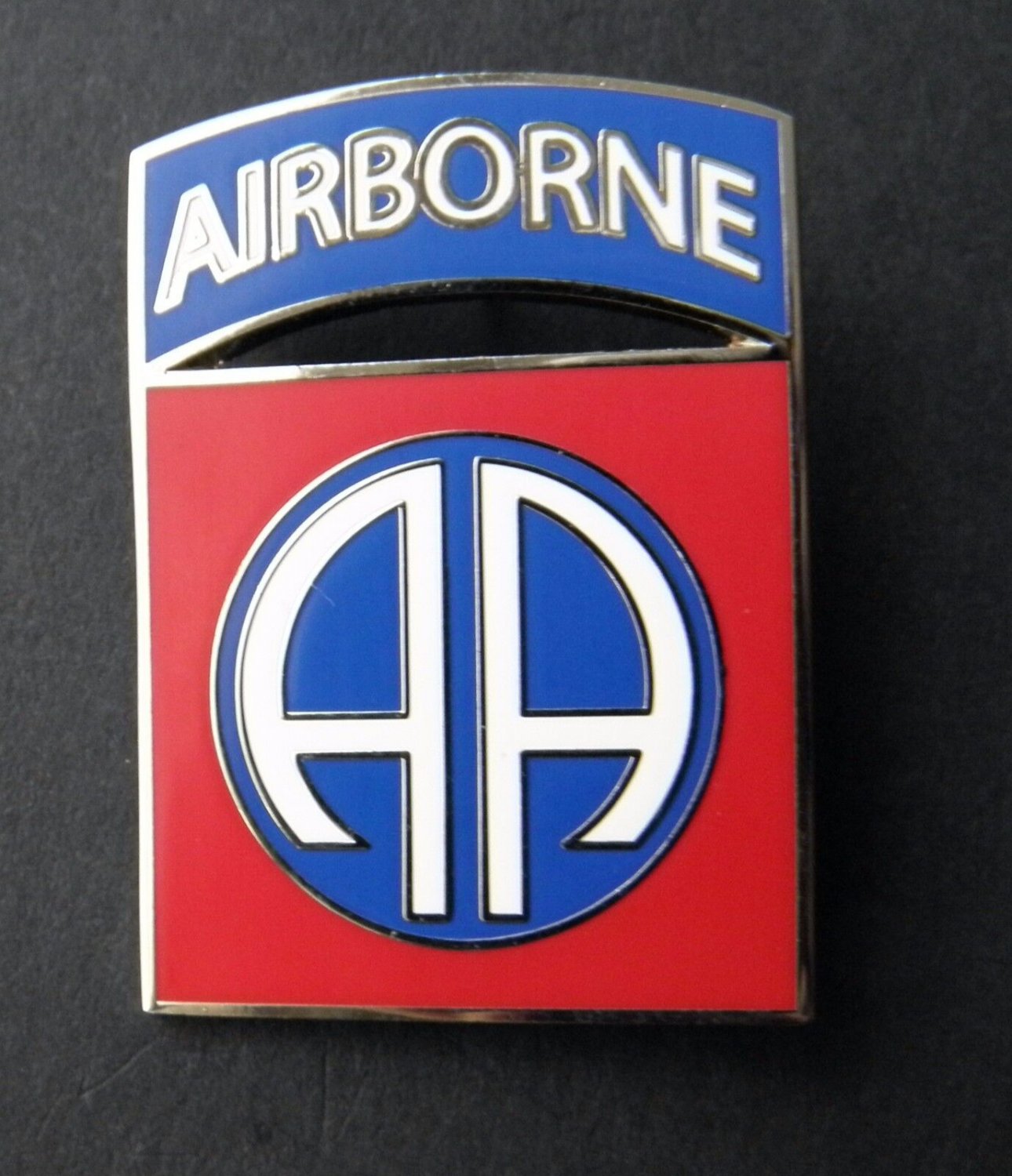 82ND AIRBORNE DIVISION LAPEL HAT PIN BADGE UNITED STATES ARMY 1.5 x 1 ...