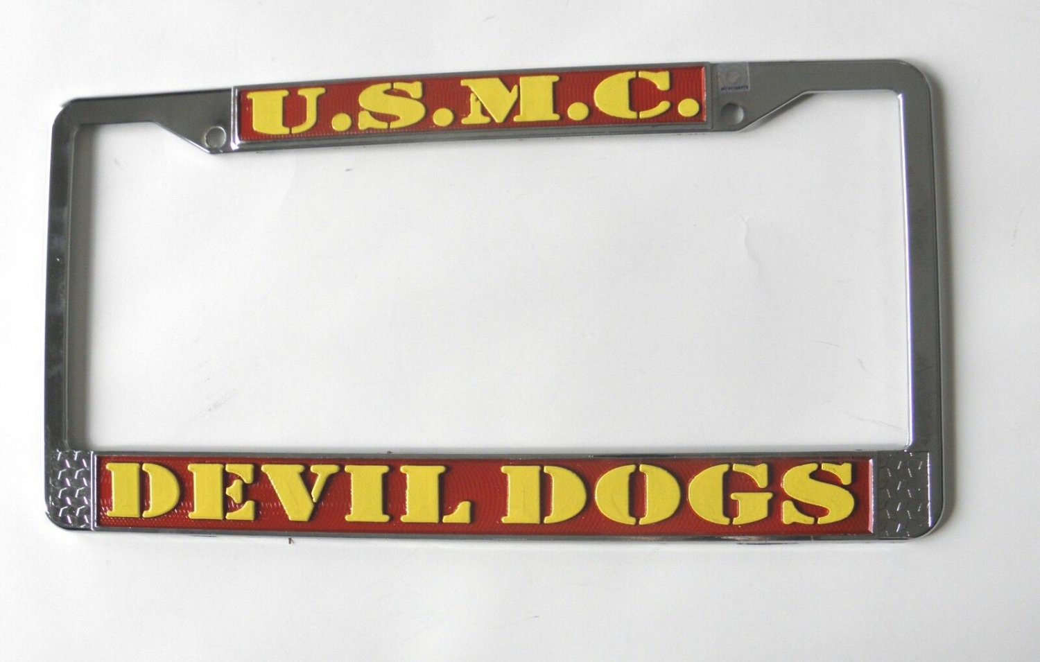USMC DEVIL DOGS MARINE US MARINES CHROME PLATED LICENSE PLATE FRAME ...