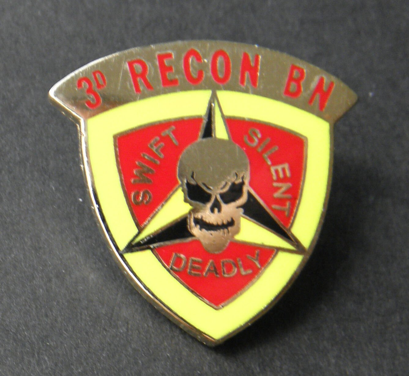 USMC MARINE CORPS MARINES 3RD RECON BATTALION LAPEL PIN BADGE 1 INCH