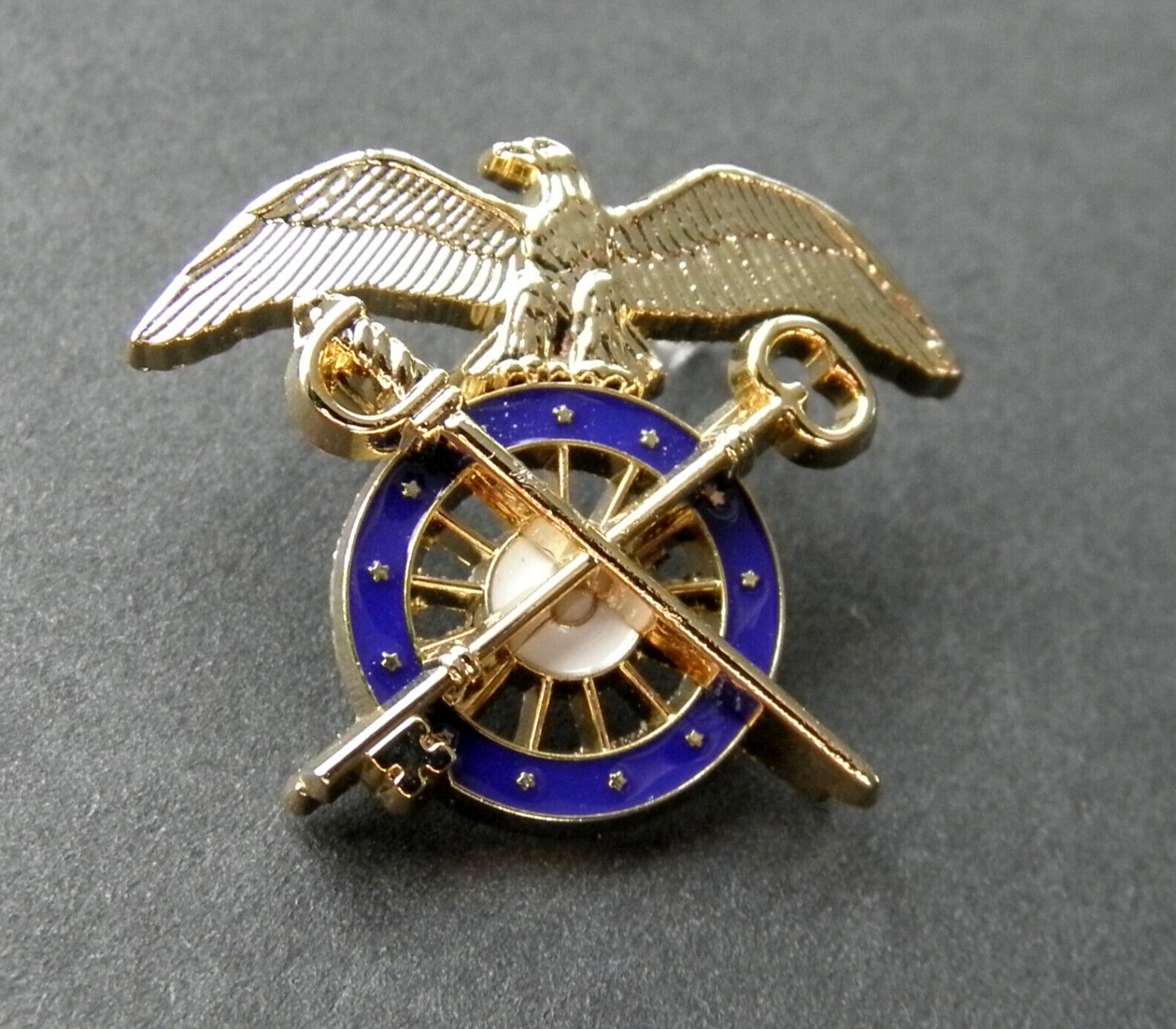 US ARMY OFFICER QUARTERMASTER LAPEL PIN BADGE 3/4 INCH