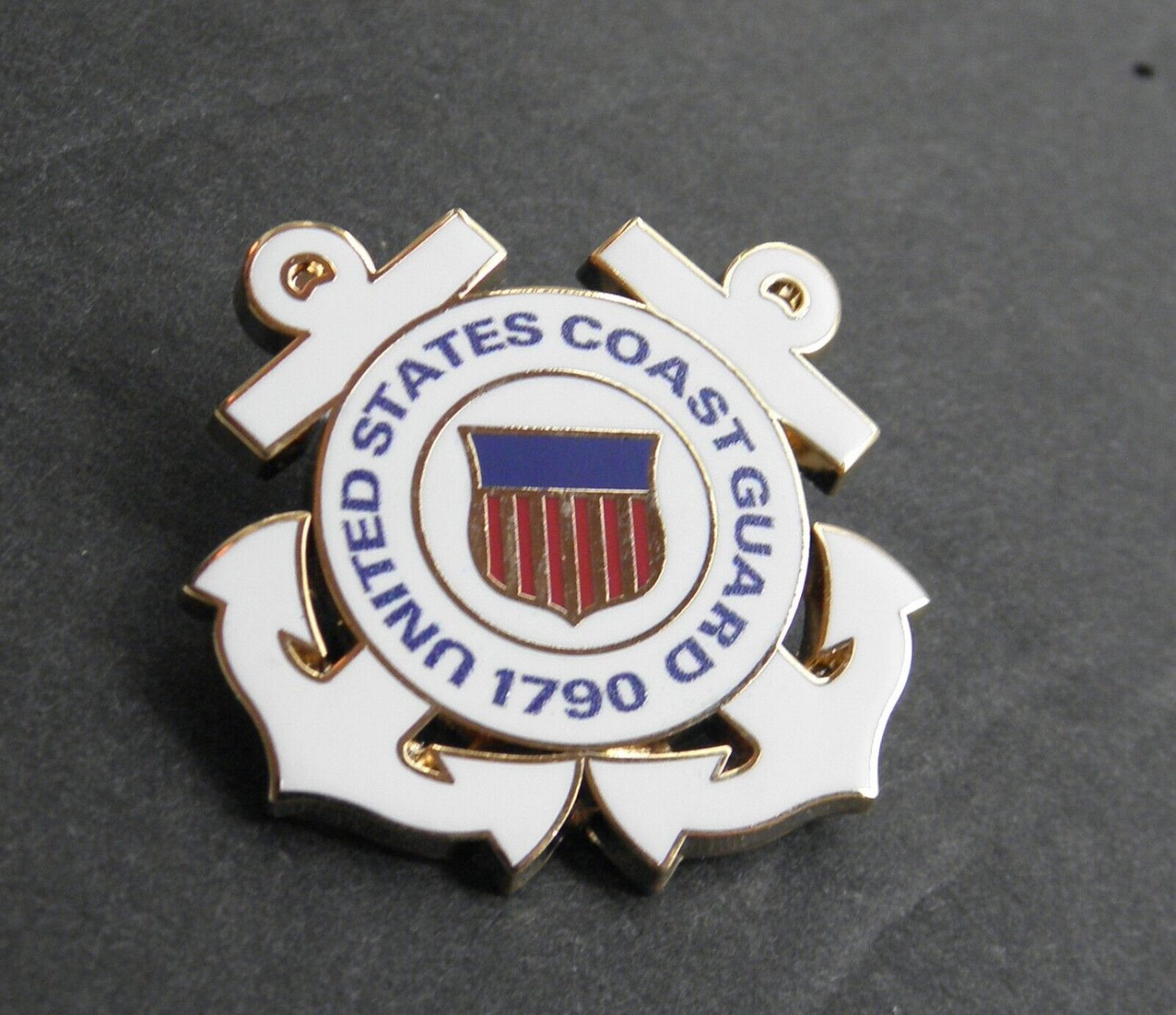 USCG COAST GUARD CUTOUT ANCHORS LAPEL HAT PIN BADGE 1.1 INCHES USA