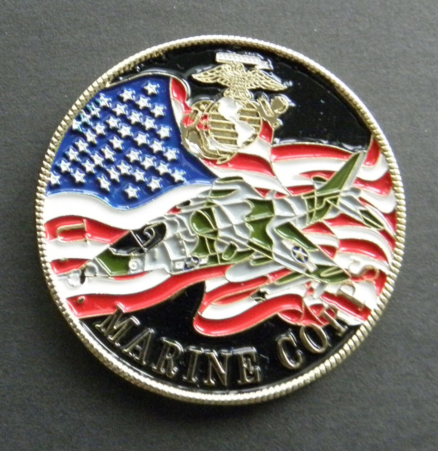 USMC US MARINES MARINE CORPS CHALLENGE COIN 1.6 inches PATRIOTIC SERIES