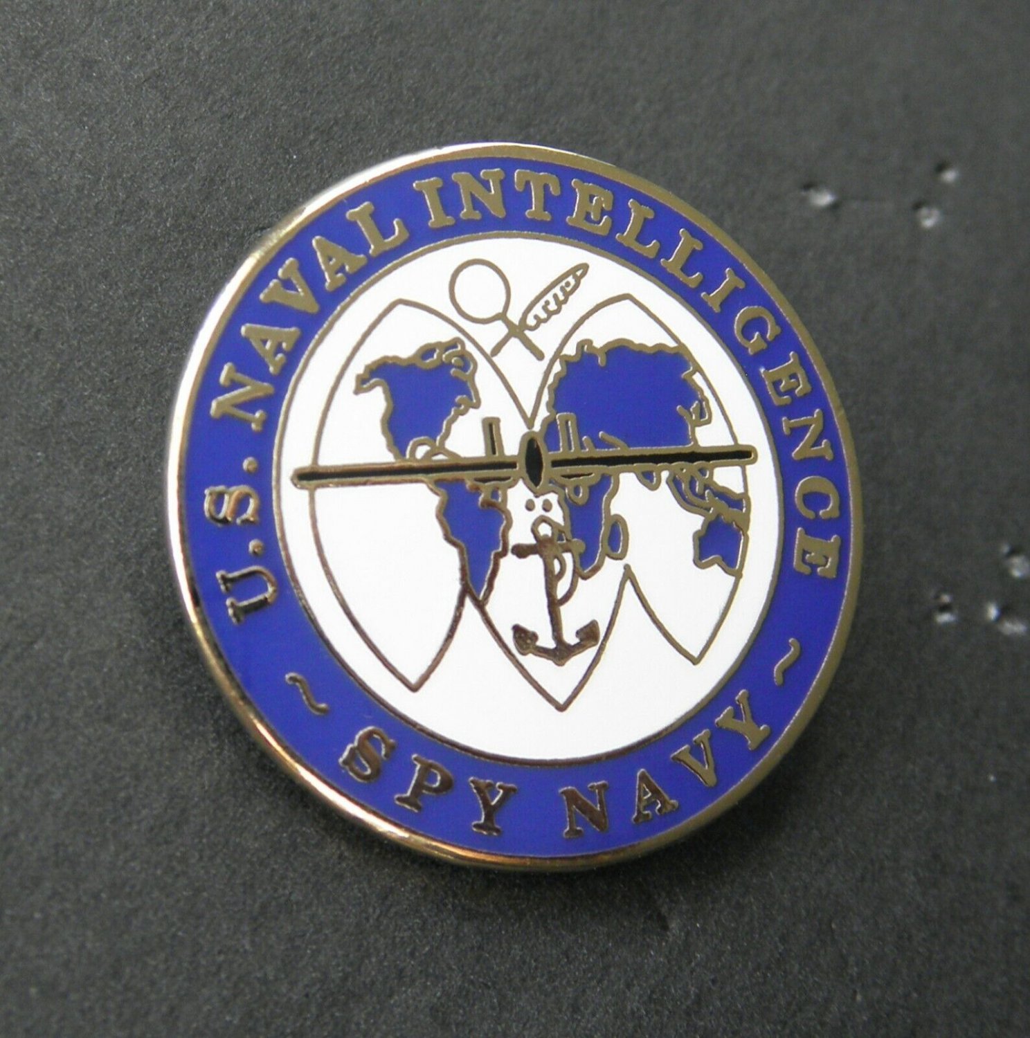 NAVY USN NAVAL INTELLIGENCE SPY AGENCY PIN BADGE 1 INCH
