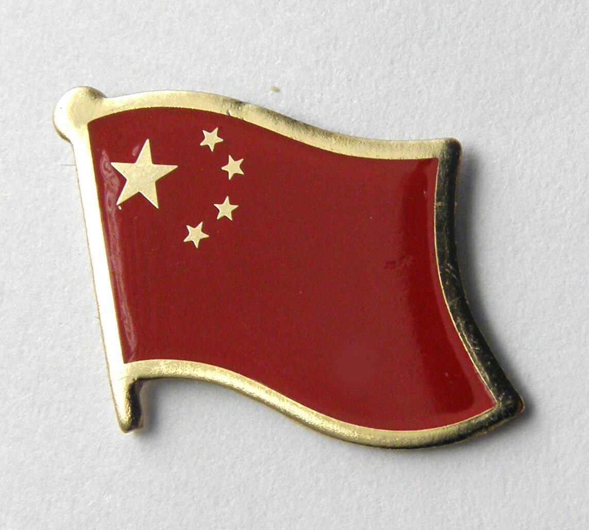 CHINA PEOPLE'S REPUBLIC OF PRC CHINESE SINGLE FLAG LAPEL PIN BADGE 3/4 INCH