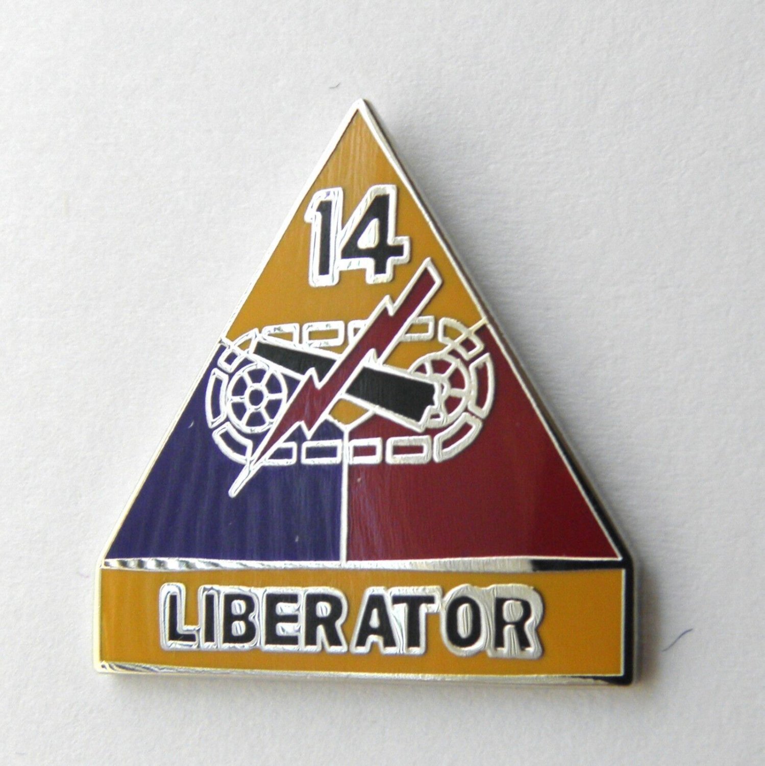 14TH ARMORED DIVISION LIBERATOR US ARMY LAPEL PIN BADGE 1 INCH