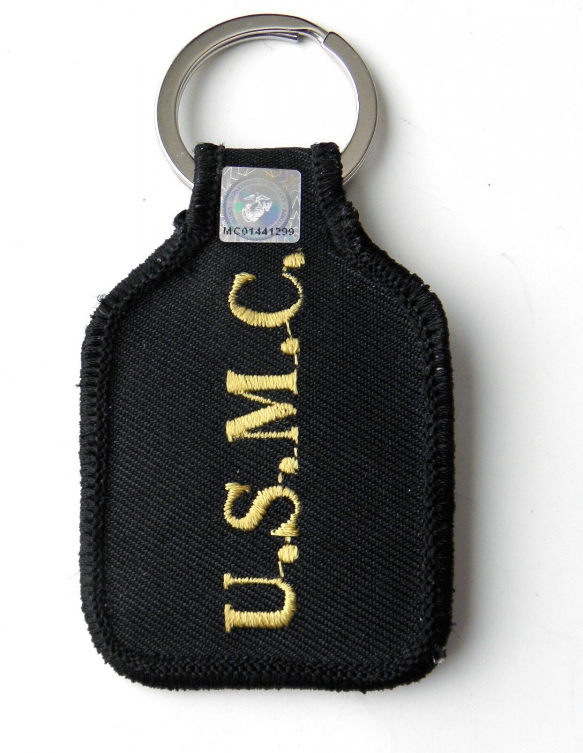 US MARINES MARINE CORPS GLOBE ANCHOR EMBROIDERED KEY RING KEYCHAIN 1.75 ...