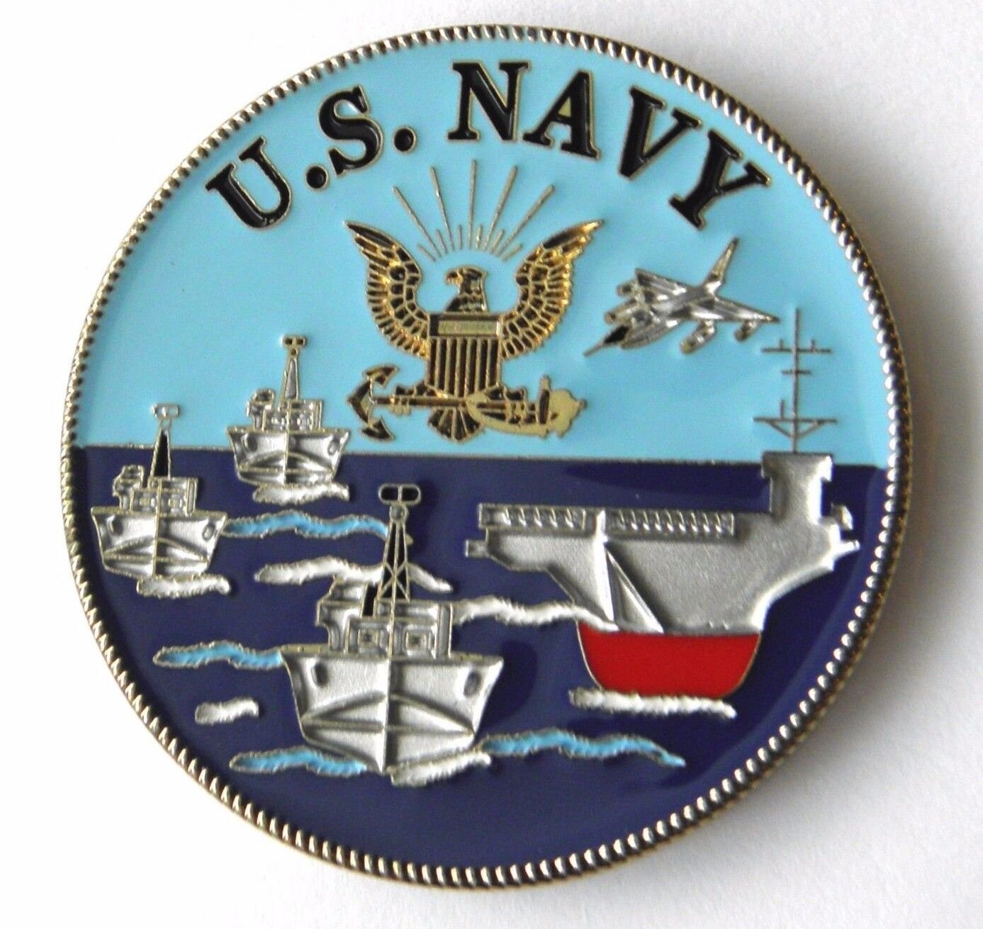 US NAVY USN SEA AIR LAND PATRIOTIC SERIES CHALLENGE COIN 1.6 INCHES NEW