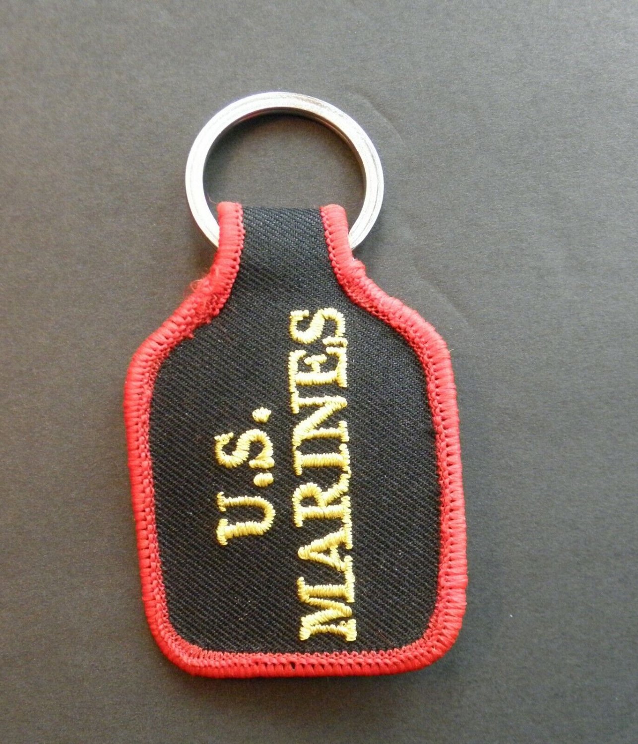 USMC US MARINES MARINE CORPS EMBROIDERED KEY RING 1.75 X 2.75 INCHES