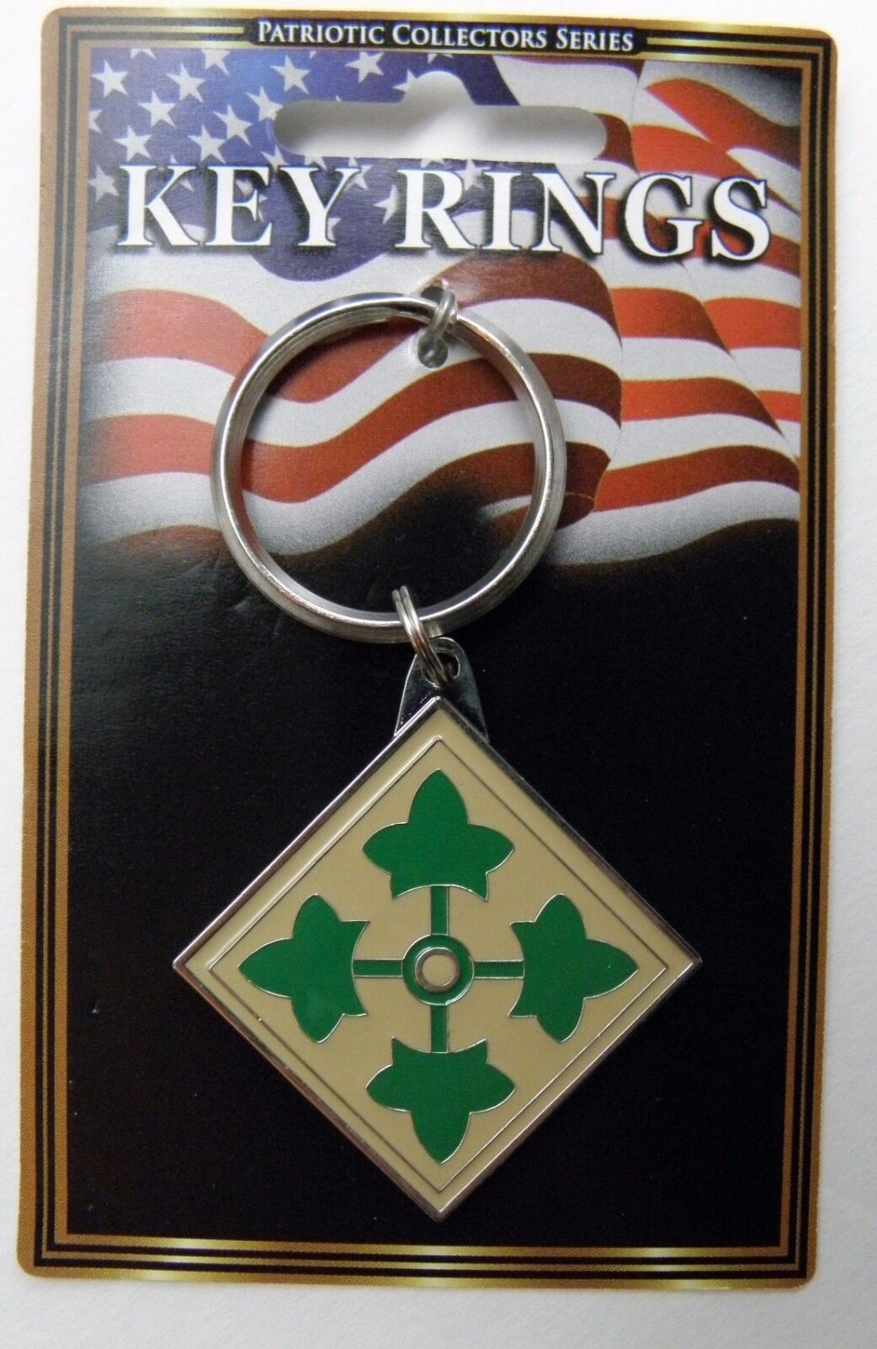 US ARMY 4TH INFANTRY DIVISION METAL KEY RING CHAIN KEYRING KEYCHAIN 1.5 ...