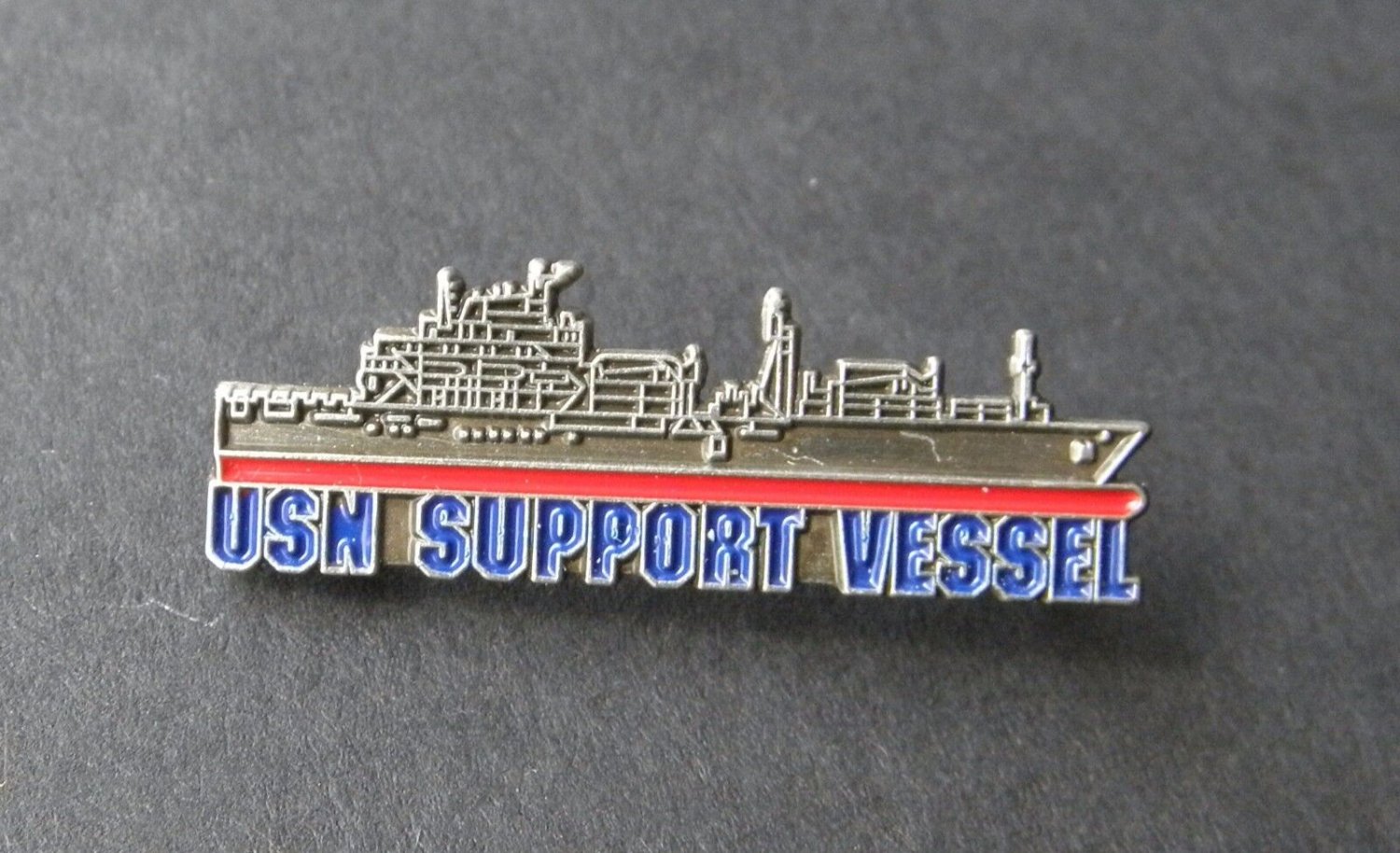 US NAVY USN LOGISTICS SUPPORT SHIP SEA VESSEL LAPEL PIN BADGE 1.2 INCHES