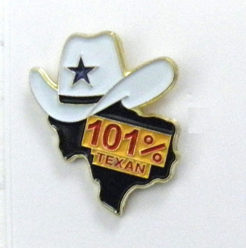 101% TEXAN COWBOY LAPEL PIN