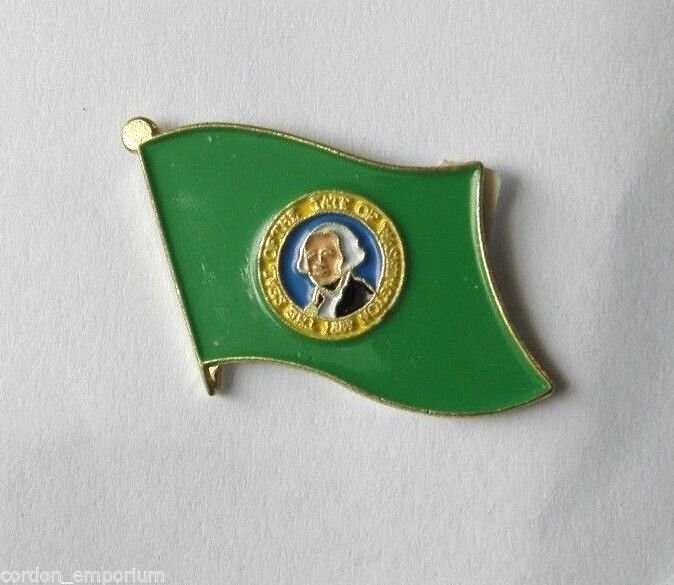 WASHINGTON US STATE SINGLE FLAG LAPEL PIN BADGE 1 INCH