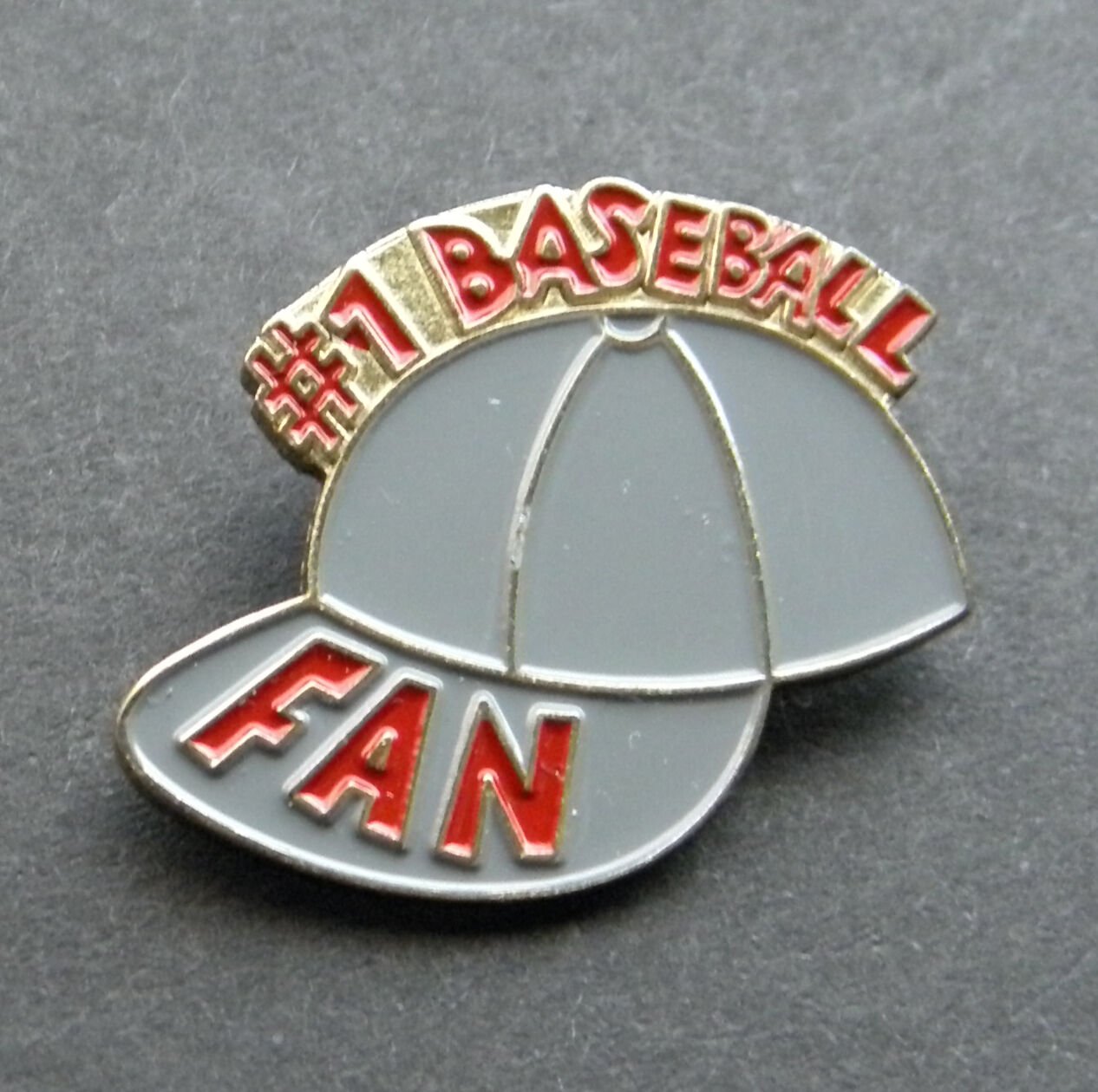NUMBER # 1 BASEBALL FAN CAP HAT LAPEL PIN BADGE 1 INCH