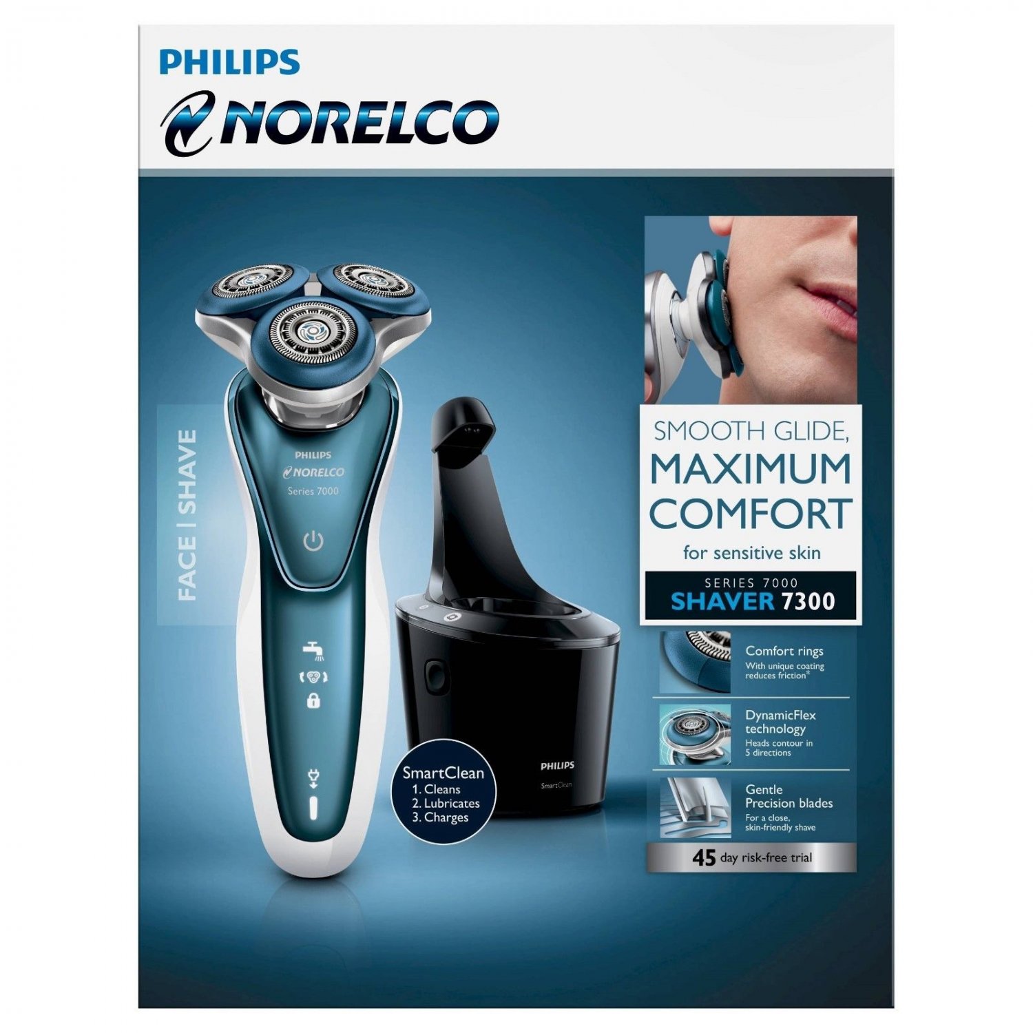 Philips Norelco Electric Shaver 7300 for Sensitive Skin , S7370/84 NEW