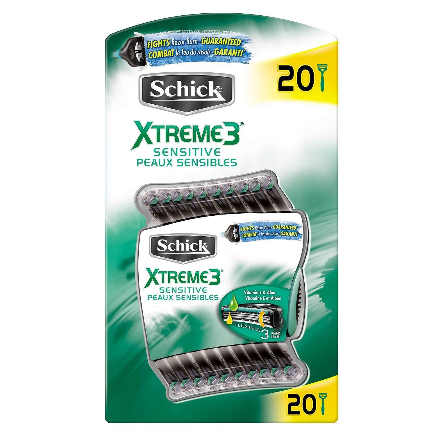Schick Xtreme3 Sensitive Disposable RazorsTotal of 20 Razors BRAND NEW