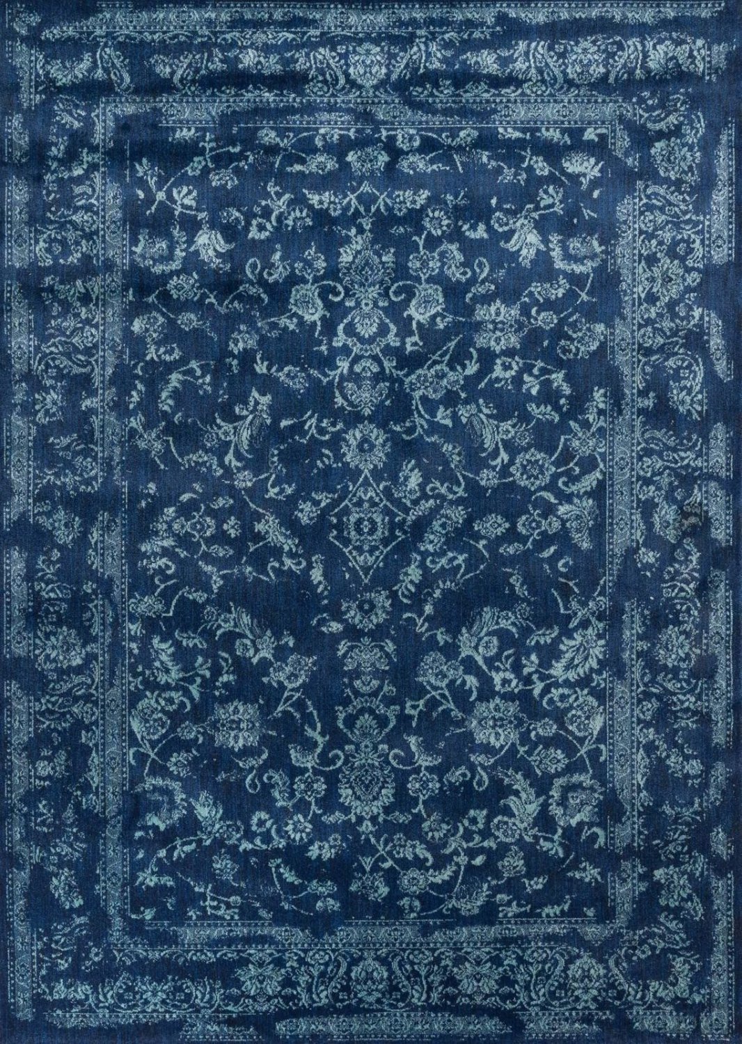 Loloi Rugs, Florence Collection - Navy / Aqua Area Rug, 2'-7" x 10'-0"
