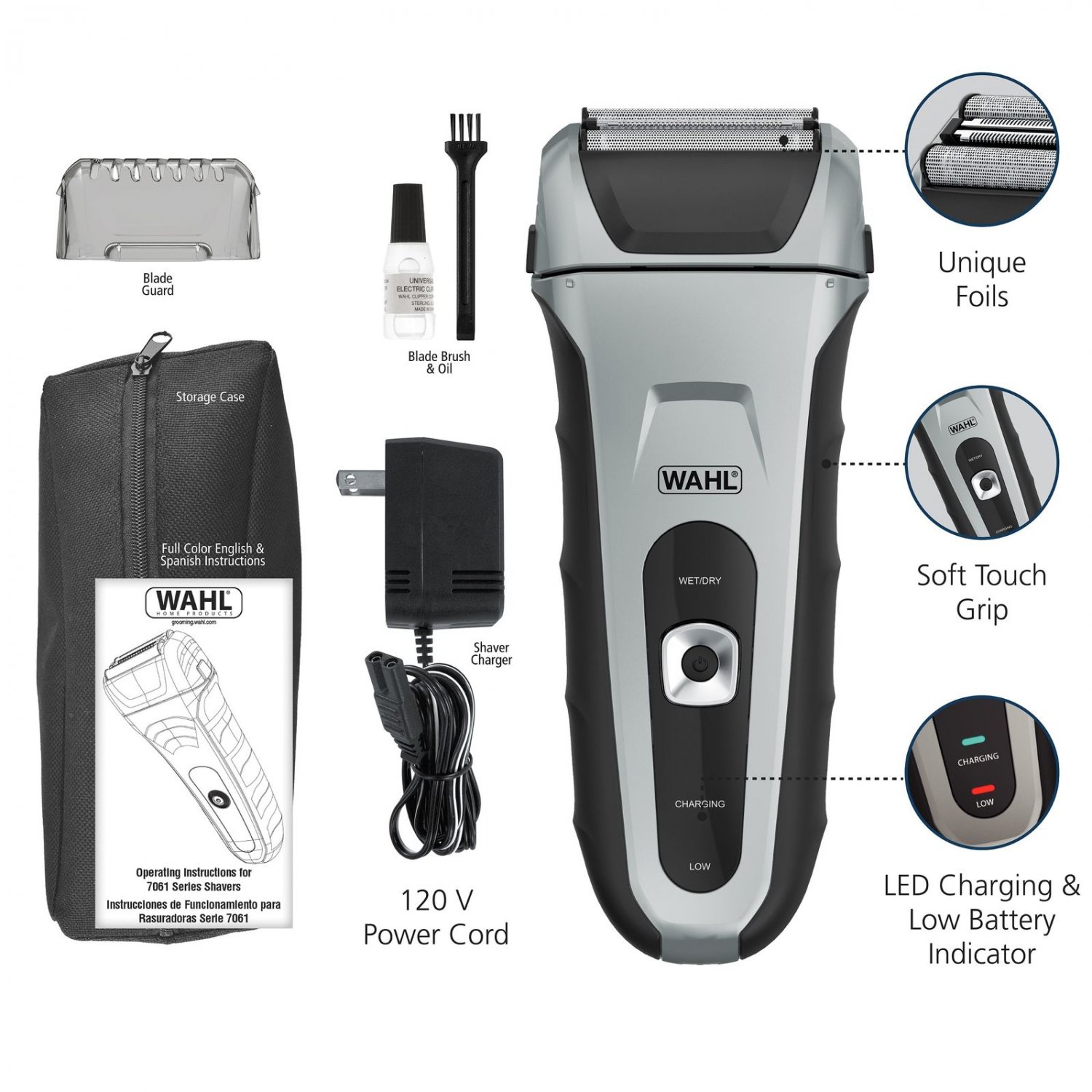 Wahl Speed Foil Shave Shavers For Men Electric Razors Rechargeable Waterpro