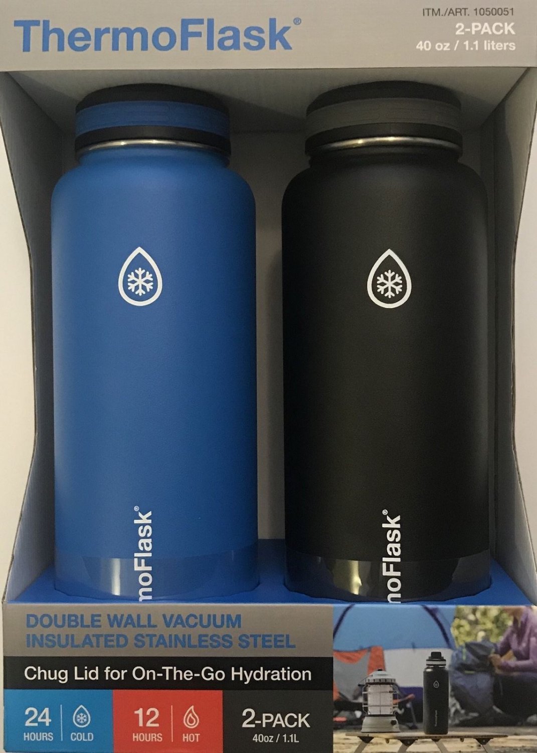 Takeya ThermoFlask 2 Pack Light Blue/Black