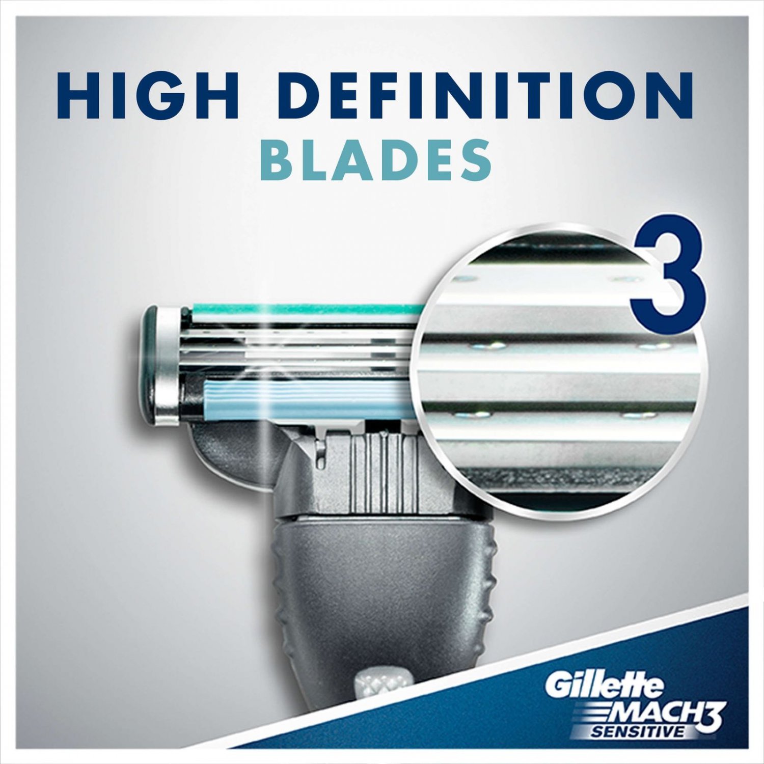 Gillette Mach3 Sensitive Mens Disposable Razors, 3 Count Silver
