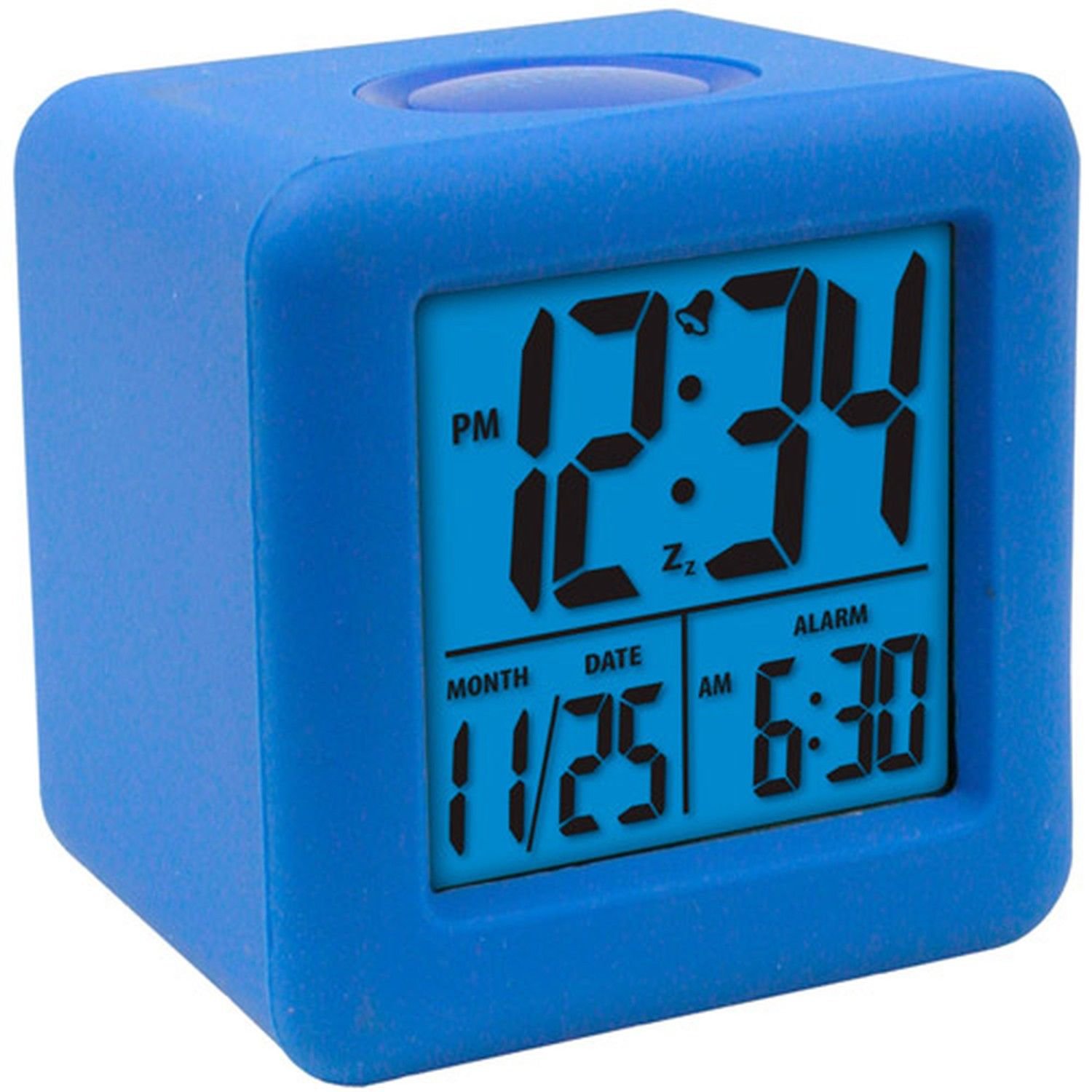 Equity Cube LCD Alarm Clock, Blue Equity Cube LCD Alarm Clock, Blue