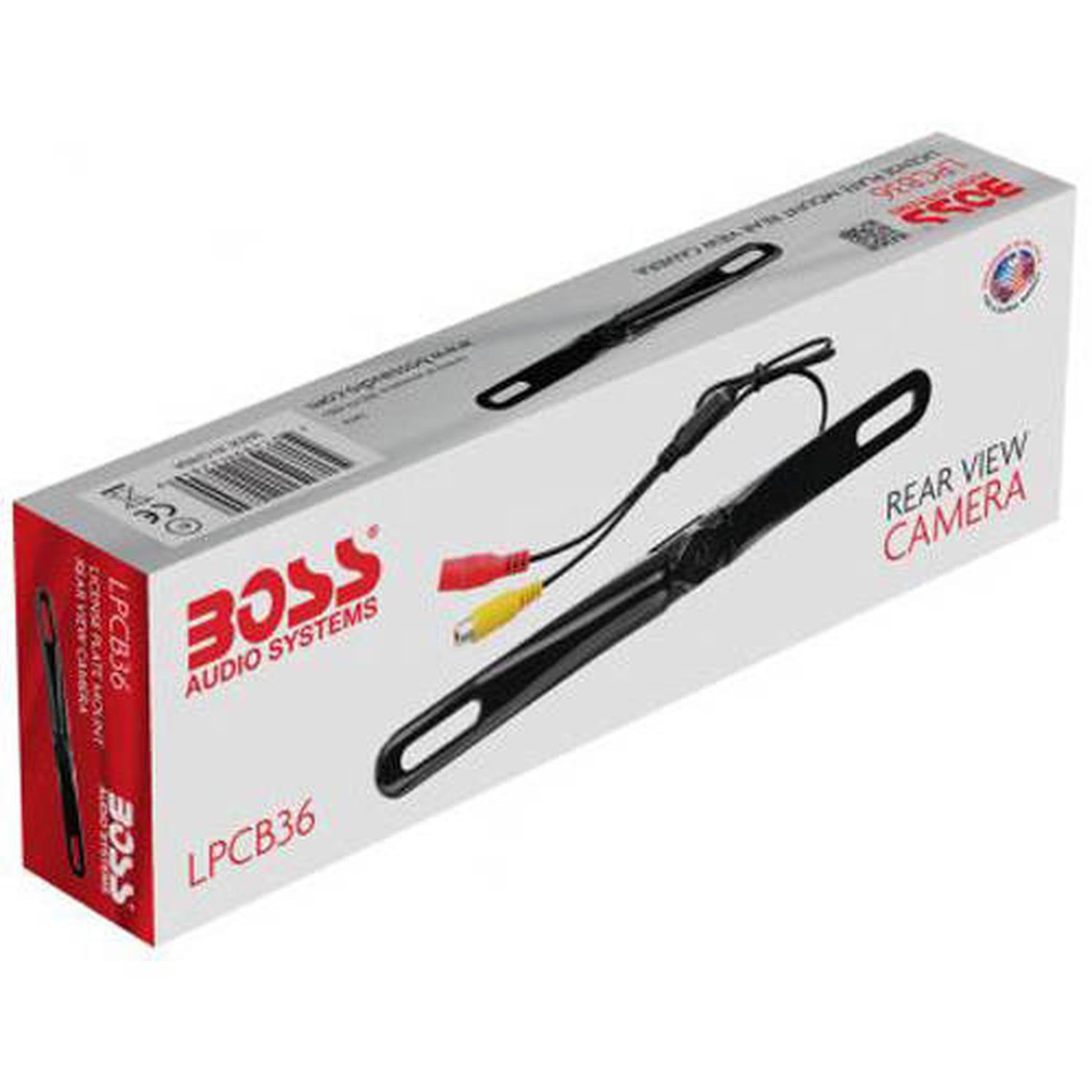 Boss Audio LPCB36 License Plate Mount Rear View Camera, Black 1.5" x 3"