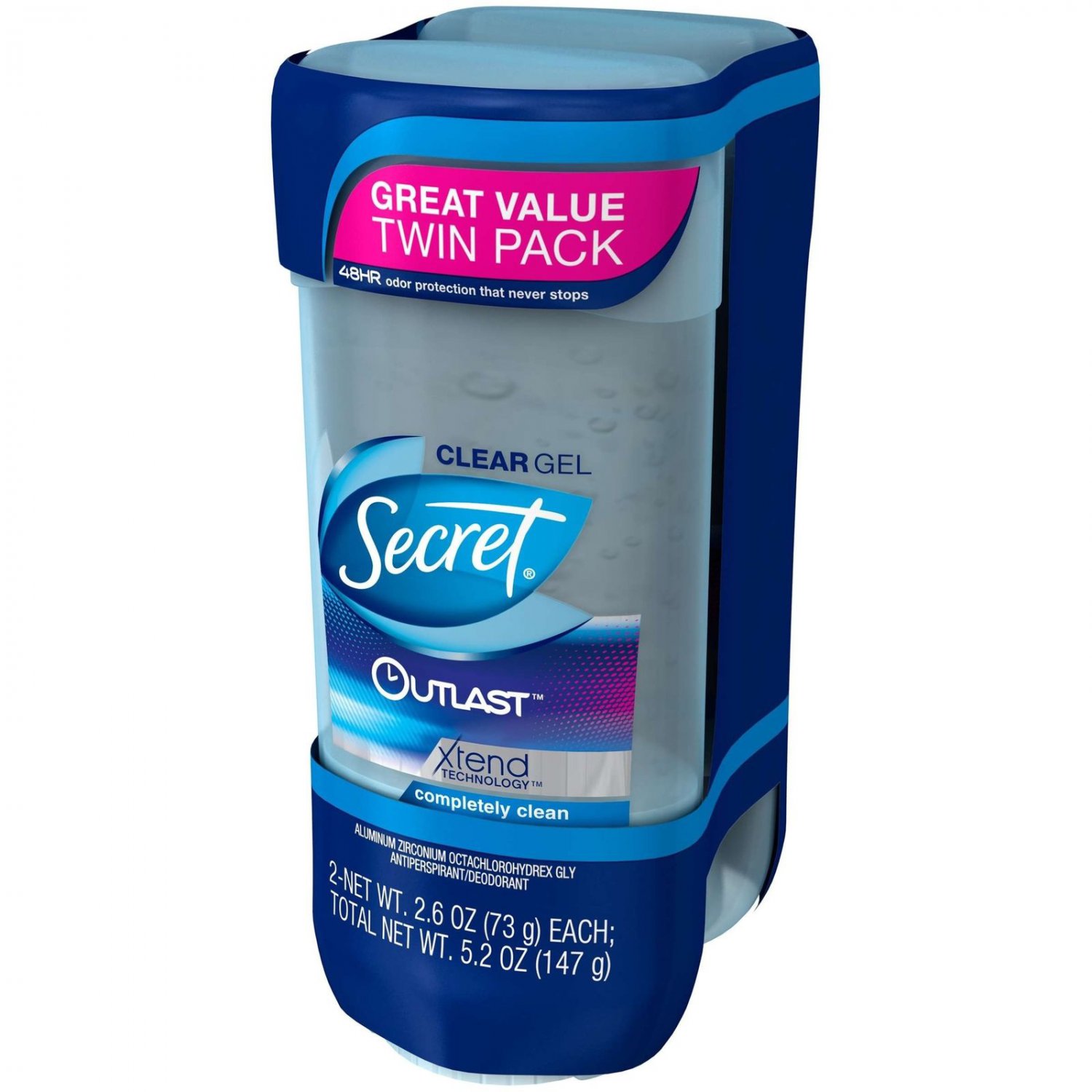 Secret Outlast Xtend Antiperspirant Deodorant, Completely Clean Clear ...