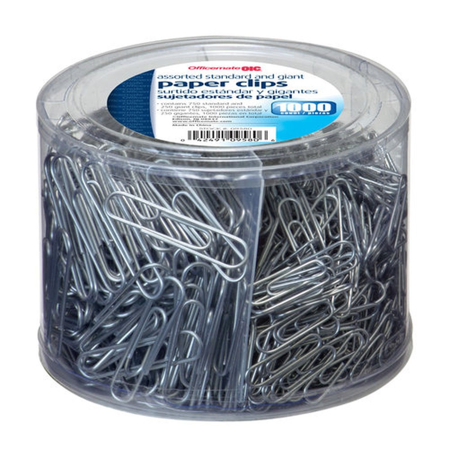 Officemate Paper Clips, 1,000-Pack Silver