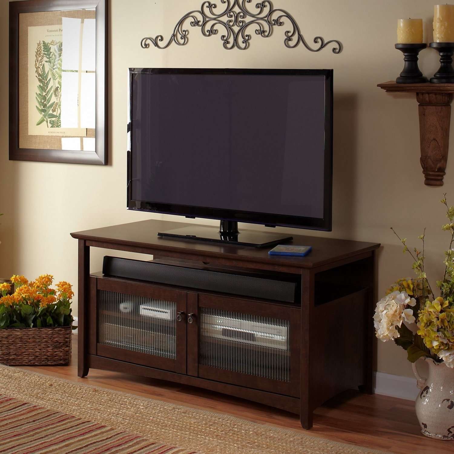 Bush Furniture Buena Vista TV Stand in Madison Cherry Brown