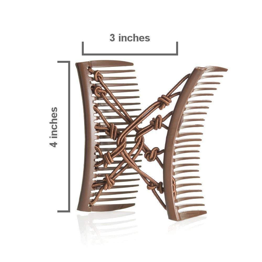 Double Elastic Hair Combs by HairZing - Clip for Thick, Curly, Kinky ...