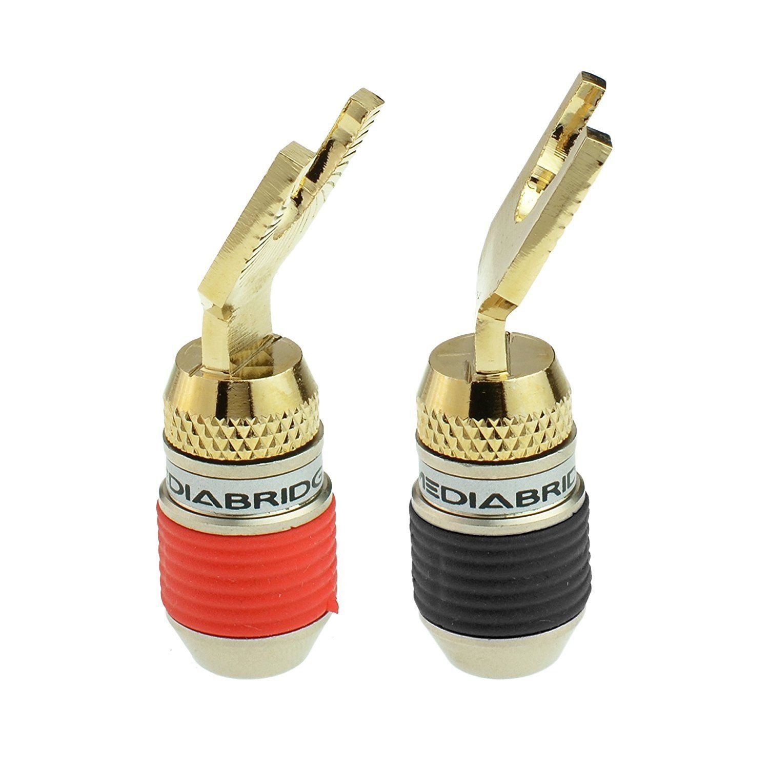 Mediabridge ULTRA Series Fast-Lock 45° Spade Plugs - 2 Pair Per Package ...