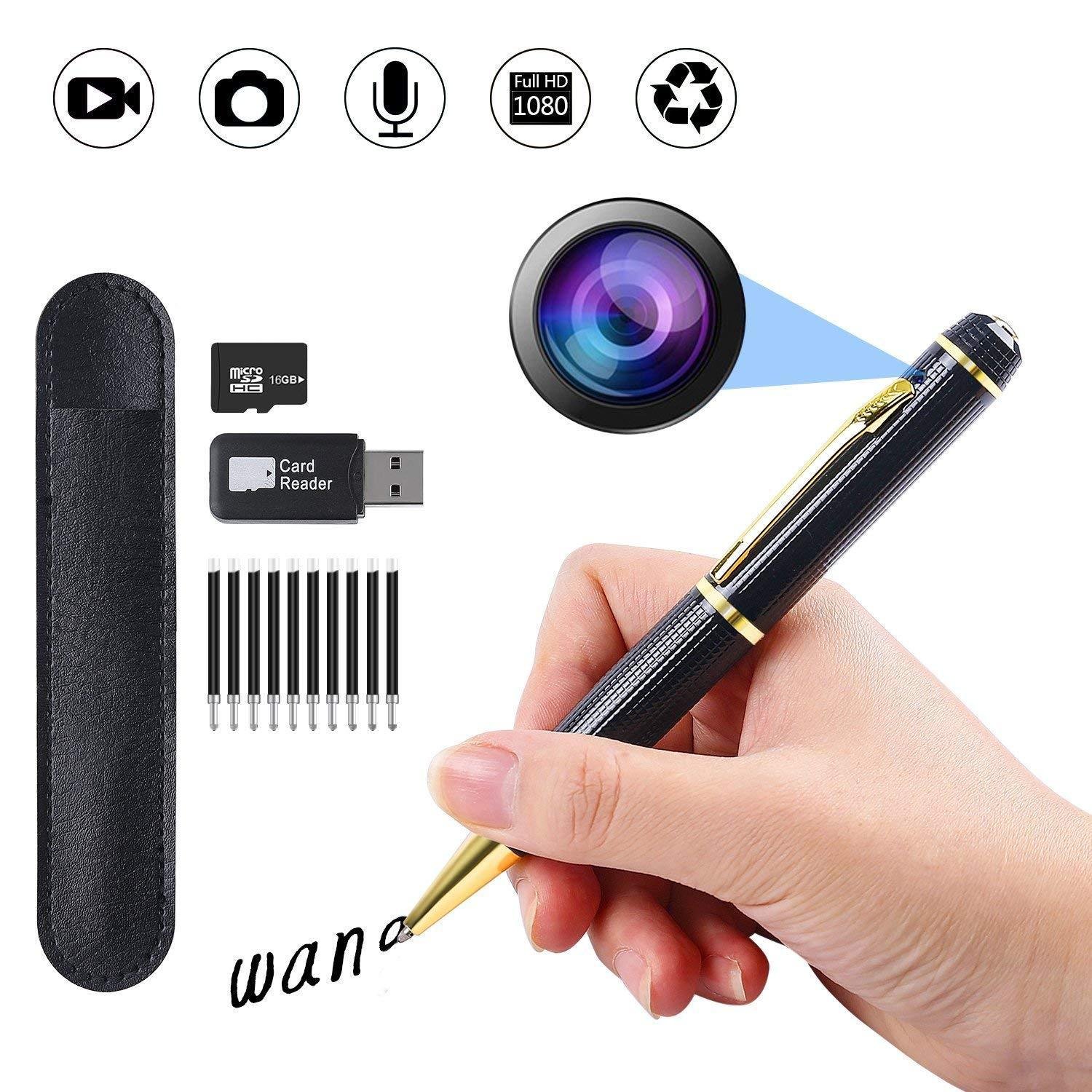 1080P Spy Hidden Camera Pen,DigiHero 16GB 1080P Mini Hidden Camera Pen ...
