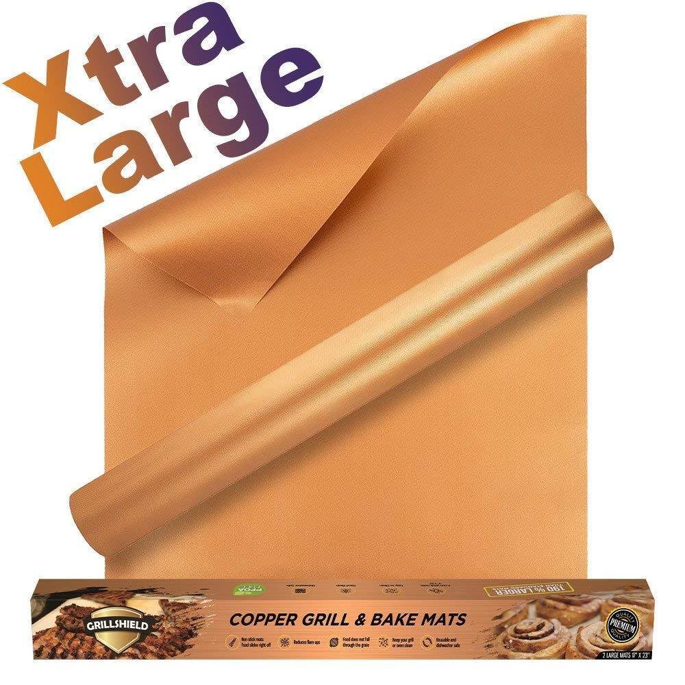 Copper Grill Mat Non Stick Baking Mats Reusable BBQ Liner Cooking Sheet ...