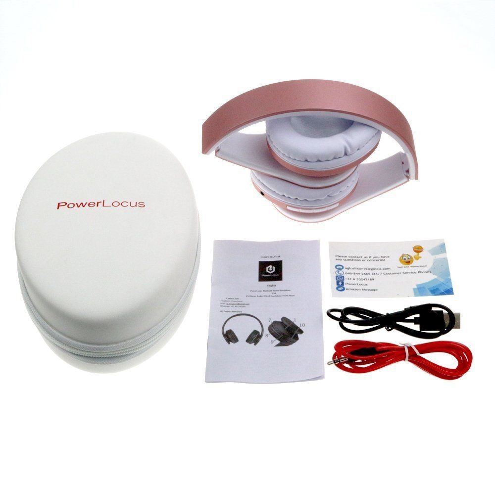 PowerLocus Wireless Bluetooth Over-Ear Stereo Foldable Headphones ...