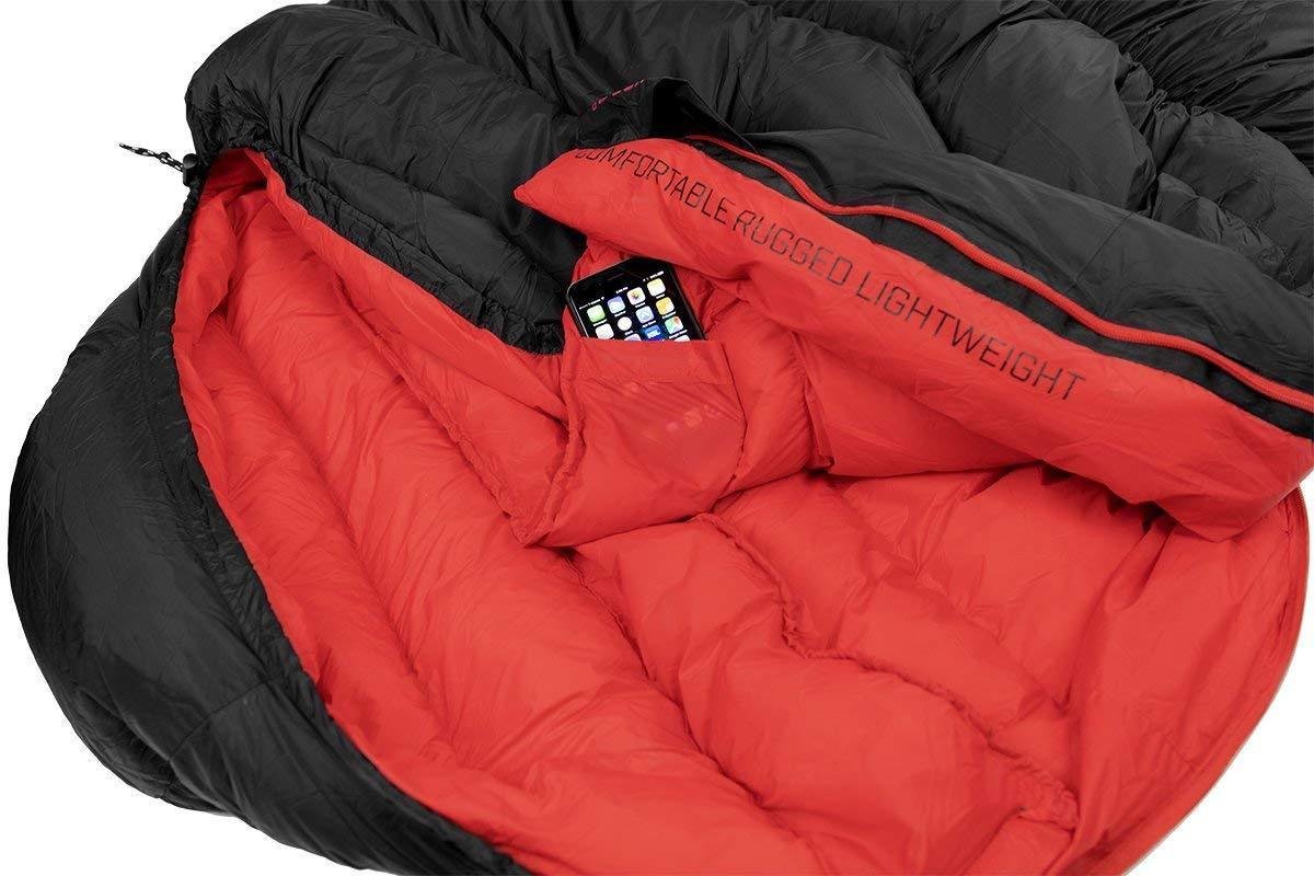 KLYMIT KSB OVERSIZED 0 degree DOWN Sleeping Bag BLACK with stretch ...