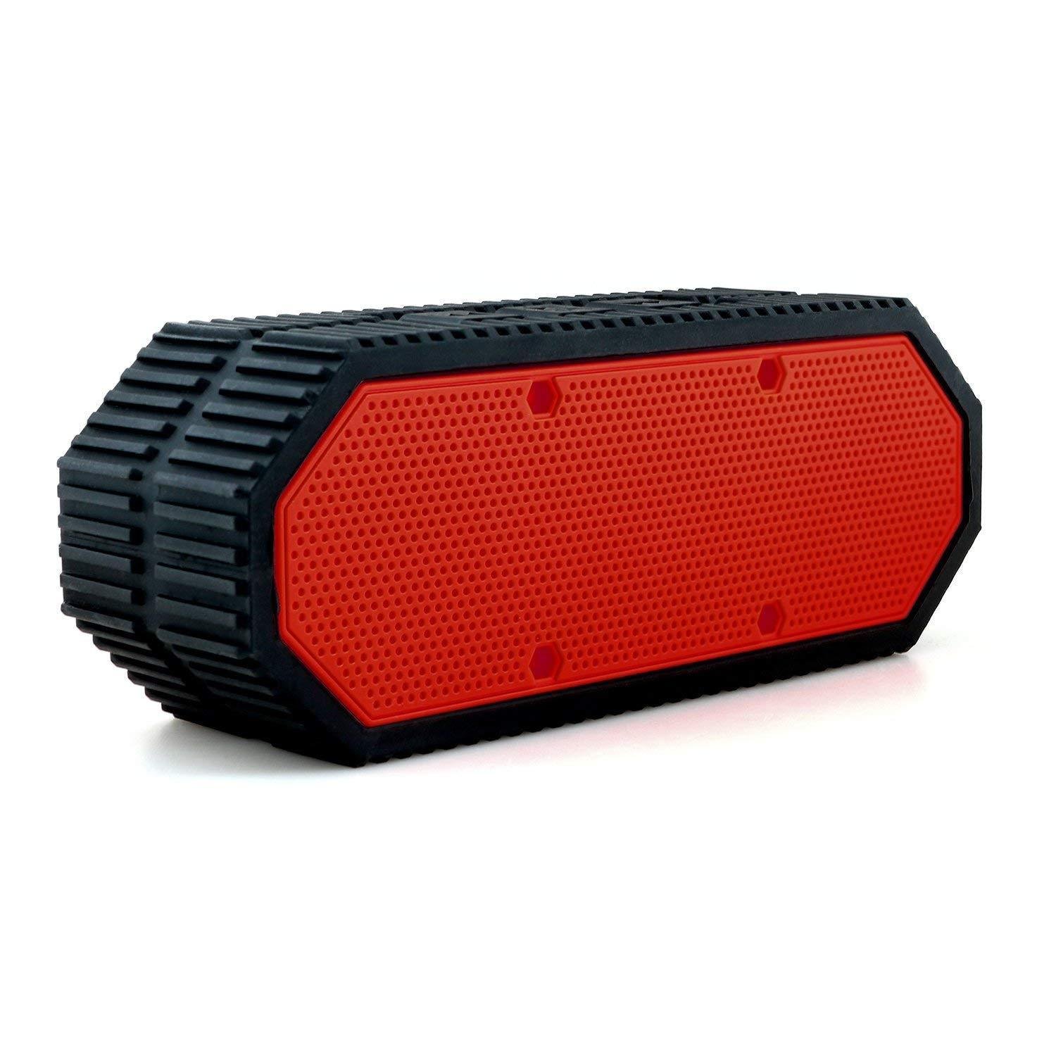 Denali Audio Aqua Tank IPX7 Waterproof Portable Bluetooth Speaker, Red