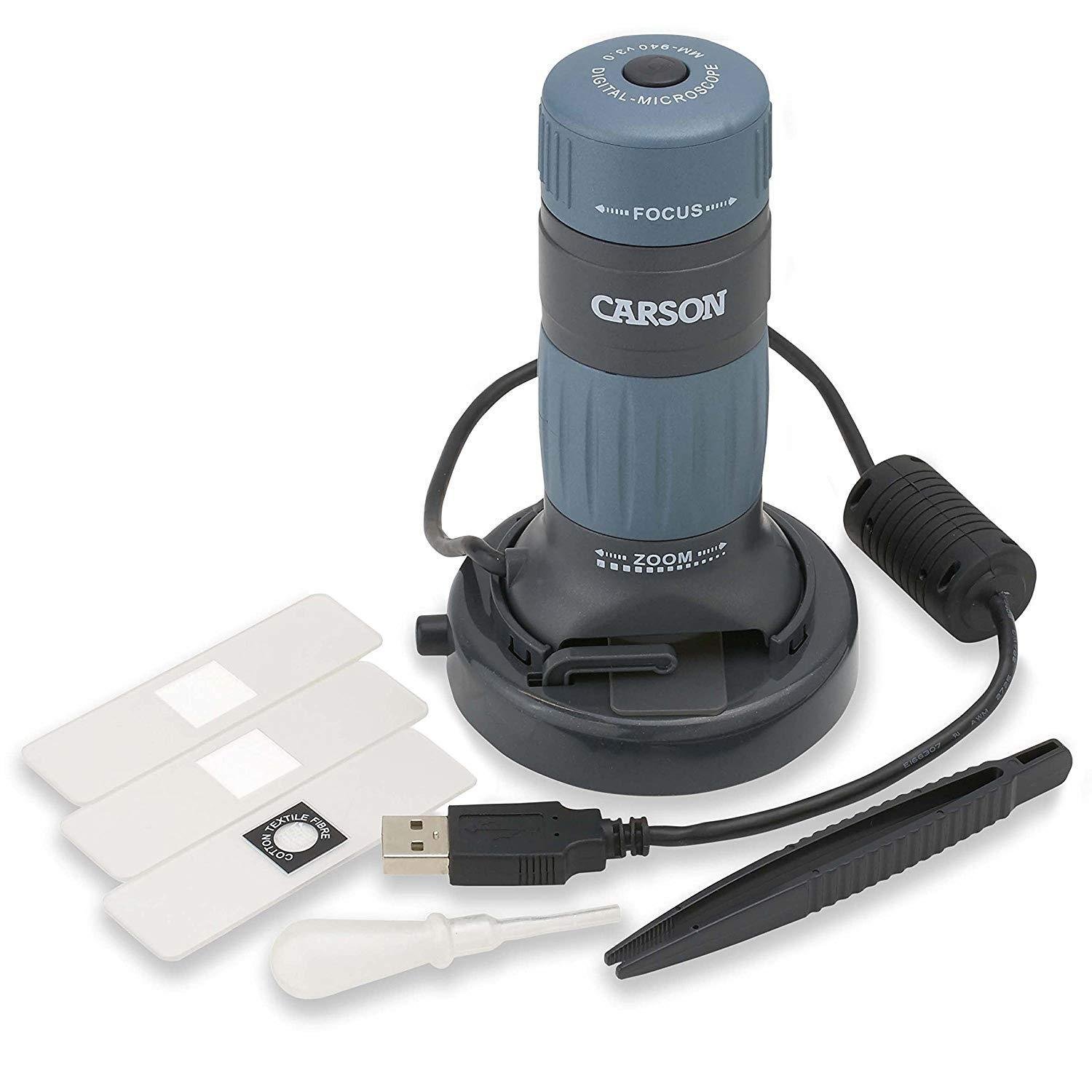 Carson MM-940 zPix 300 Zoom 86x-457x Power USB Digital Microscope with ...