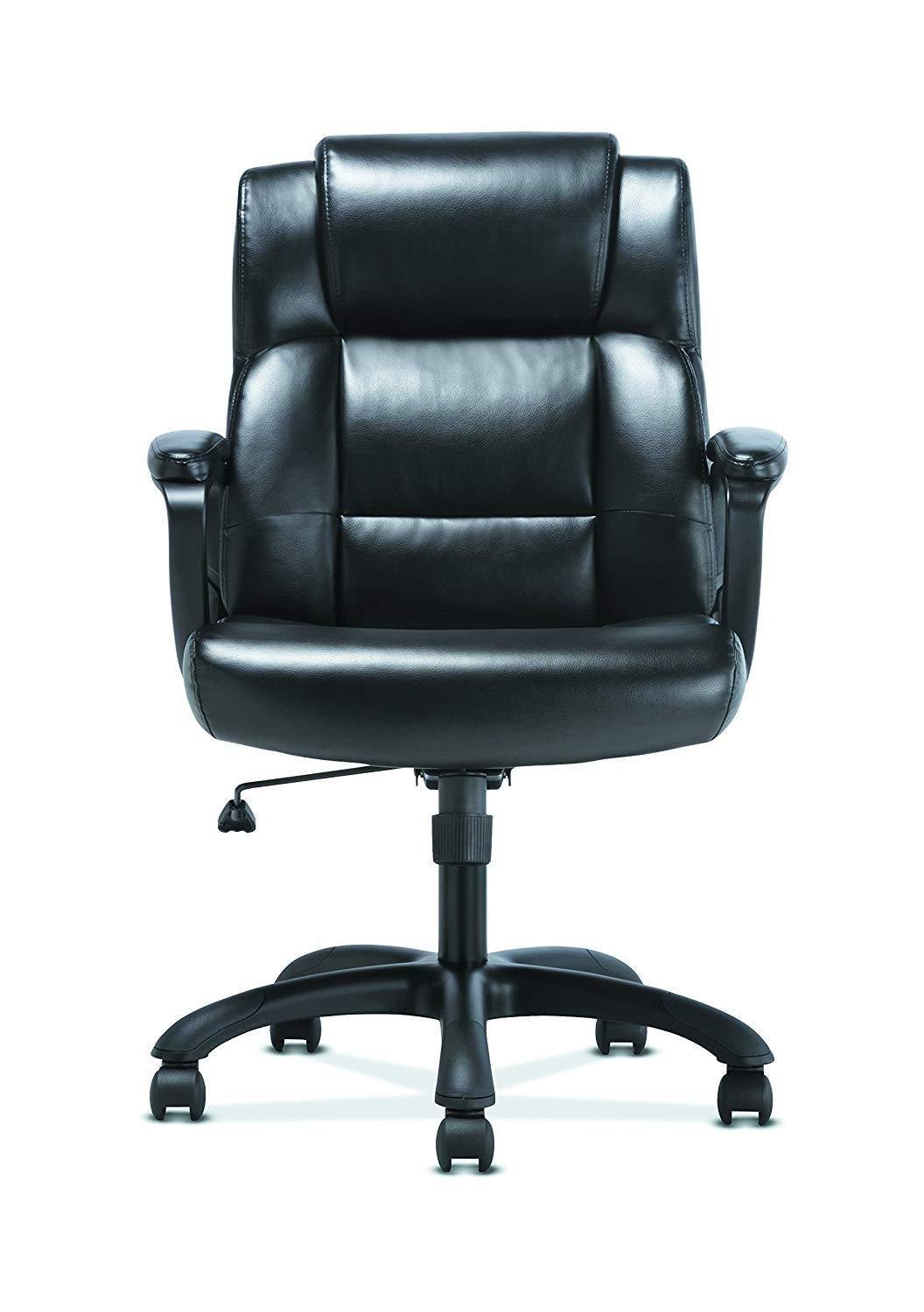 HON Sadie Leather Executive Computer/Office Chair with Arms - Ergonomic ...