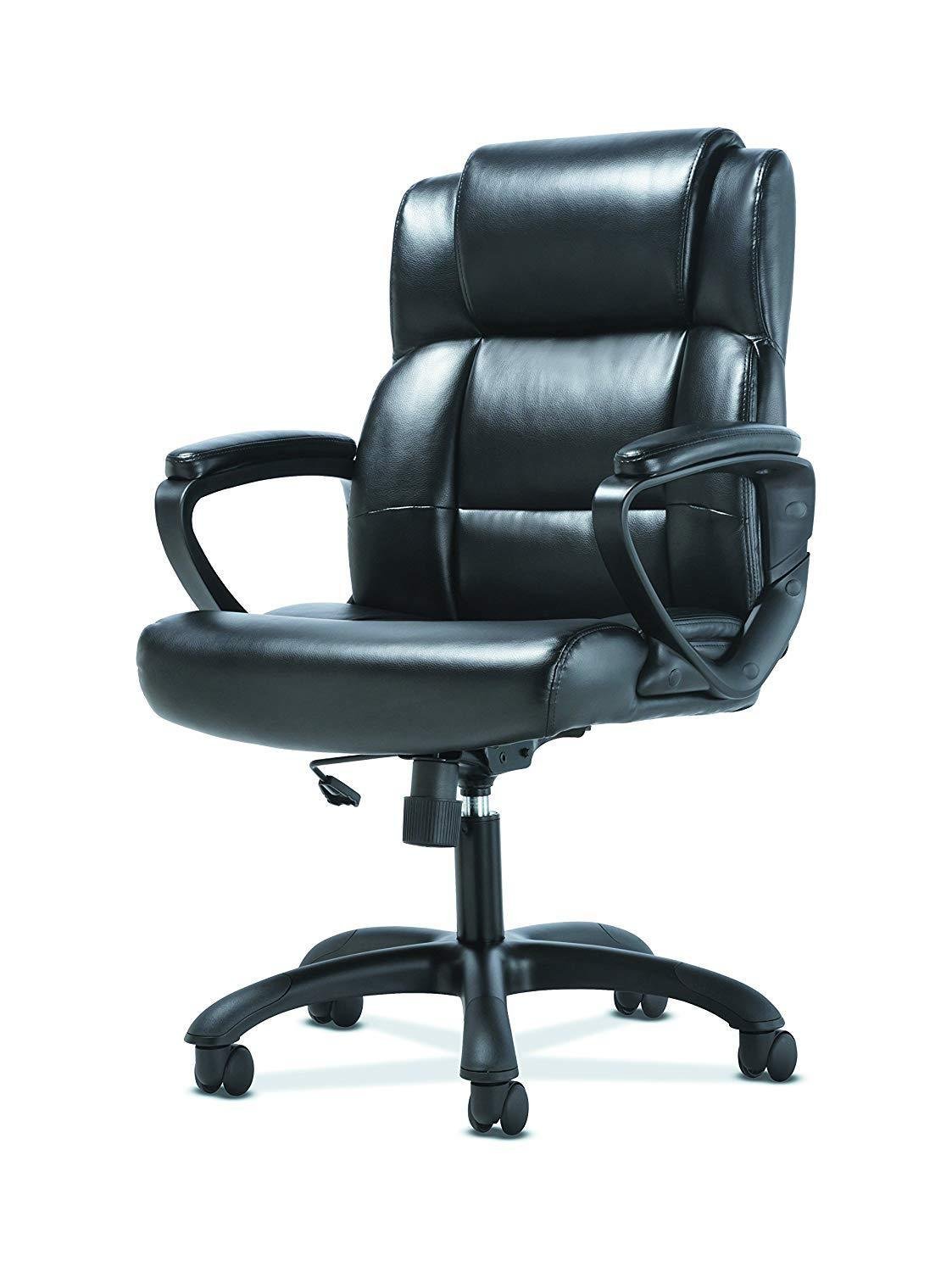HON Sadie Leather Executive Computer/Office Chair with Arms - Ergonomic ...