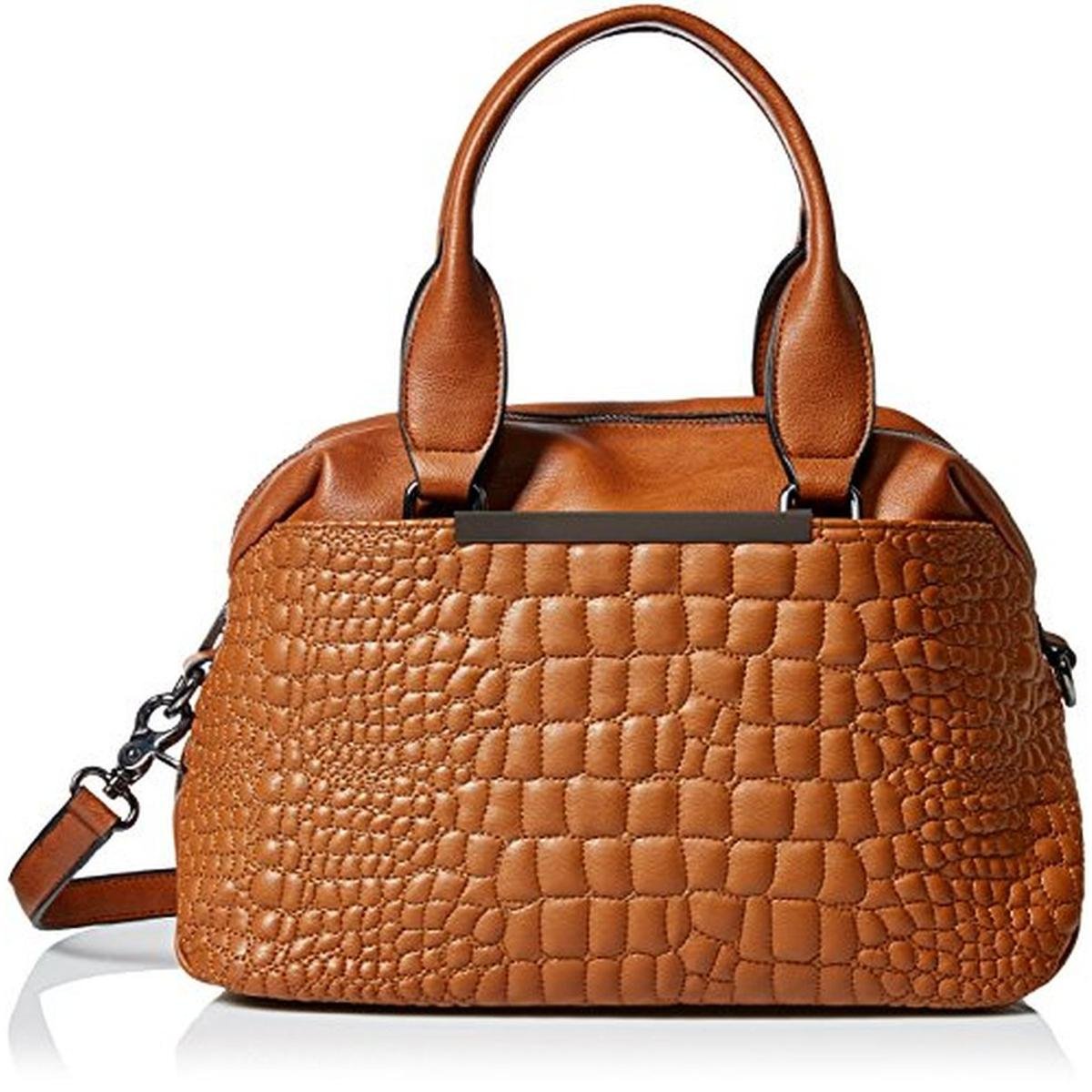 French Connection 2066 Womens Monica Brown Satchel Handbag Purse Medium ...