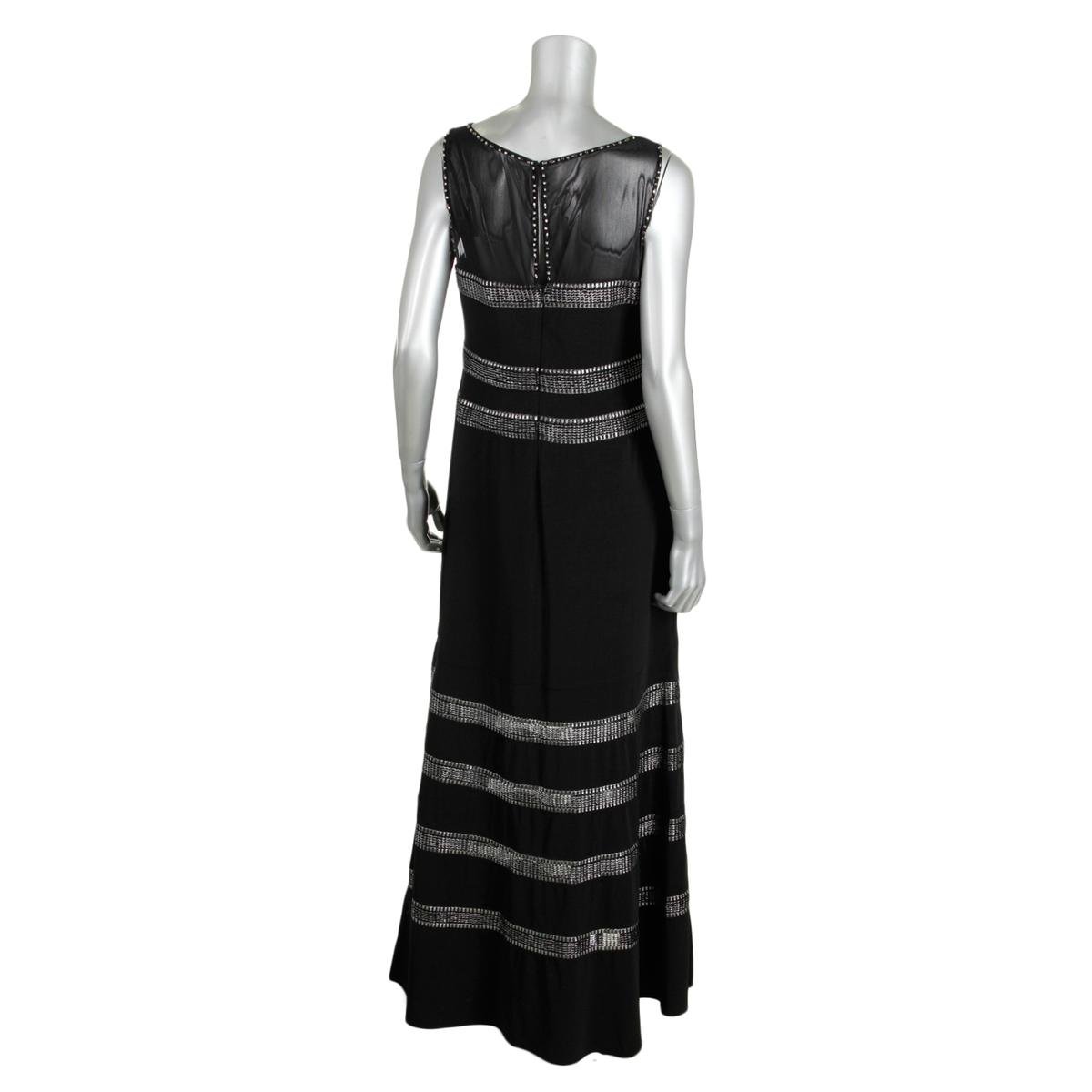 Ignite Evenings 5308 Womens Black Metallic Embellished Evening Dress 12 ...