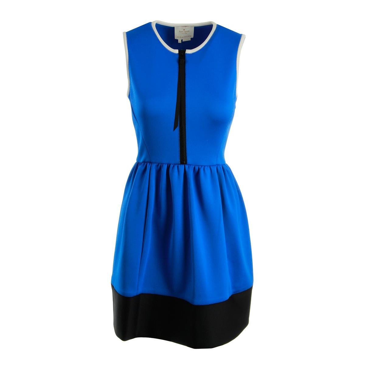 Kate Spade 9414 Womens Blue Colorblock Scuba Sleeveless Party Dress 4 BHFO