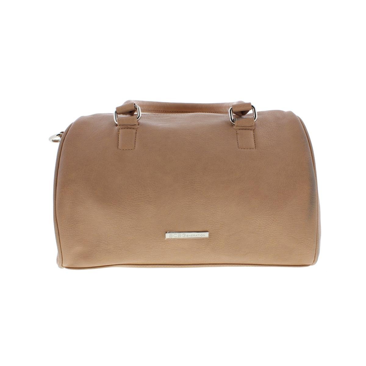 BCBGeneration 3428 Womens Pink Faux Leather Satchel Handbag Purse Large ...