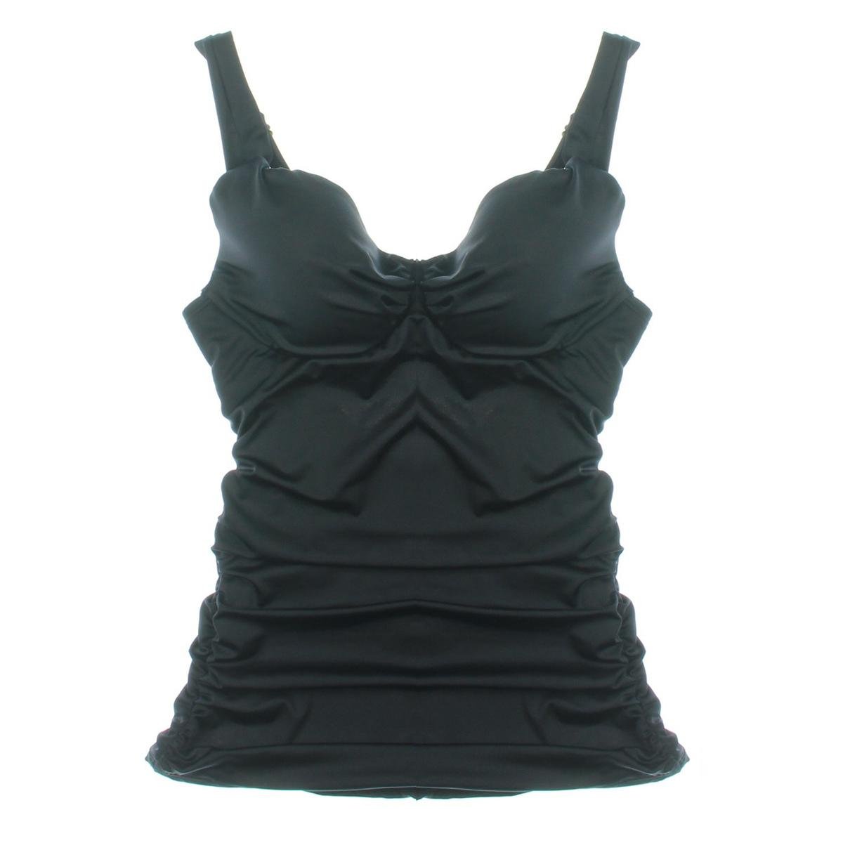 A. Che 2849 Womens Shyla Black Convertible Tankini Swim Top Separates ...