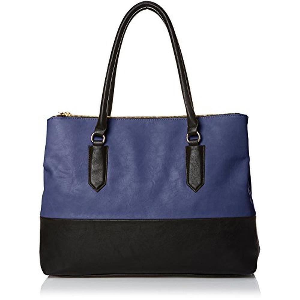 Emilie M. 4400 Womens Cheri Navy Faux Leather Shoulder Handbag Purse ...