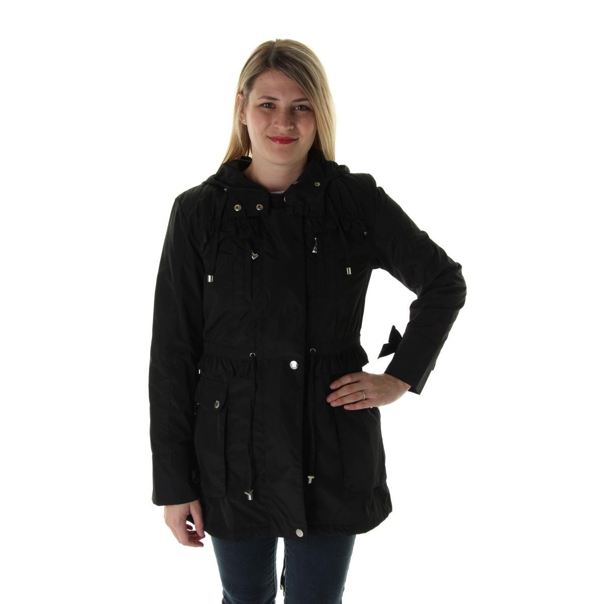 Betsey Johnson 3624 Womens Black Lightweight Hooded Anorak Jacket Coat ...